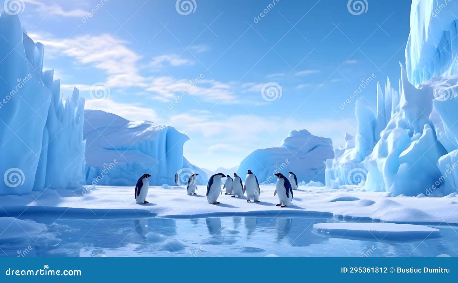 Group of Emperor Penguins in the Ice Cold Habitat Stock Photo - Image ...