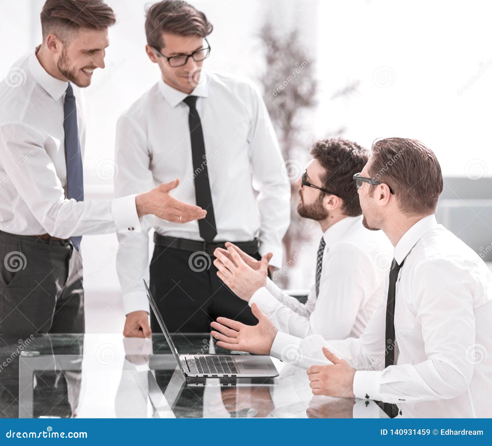 Group of Employees Discussing Ideas for a New Project Stock Image ...