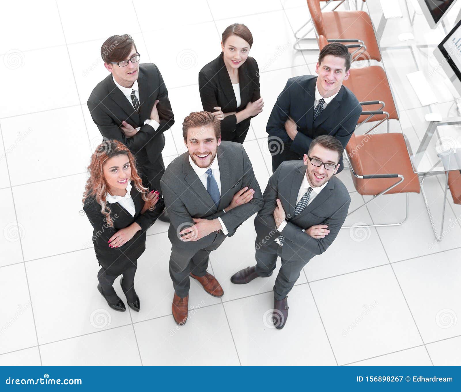 Group of Employees Looking at the Camera Stock Image - Image of happy ...