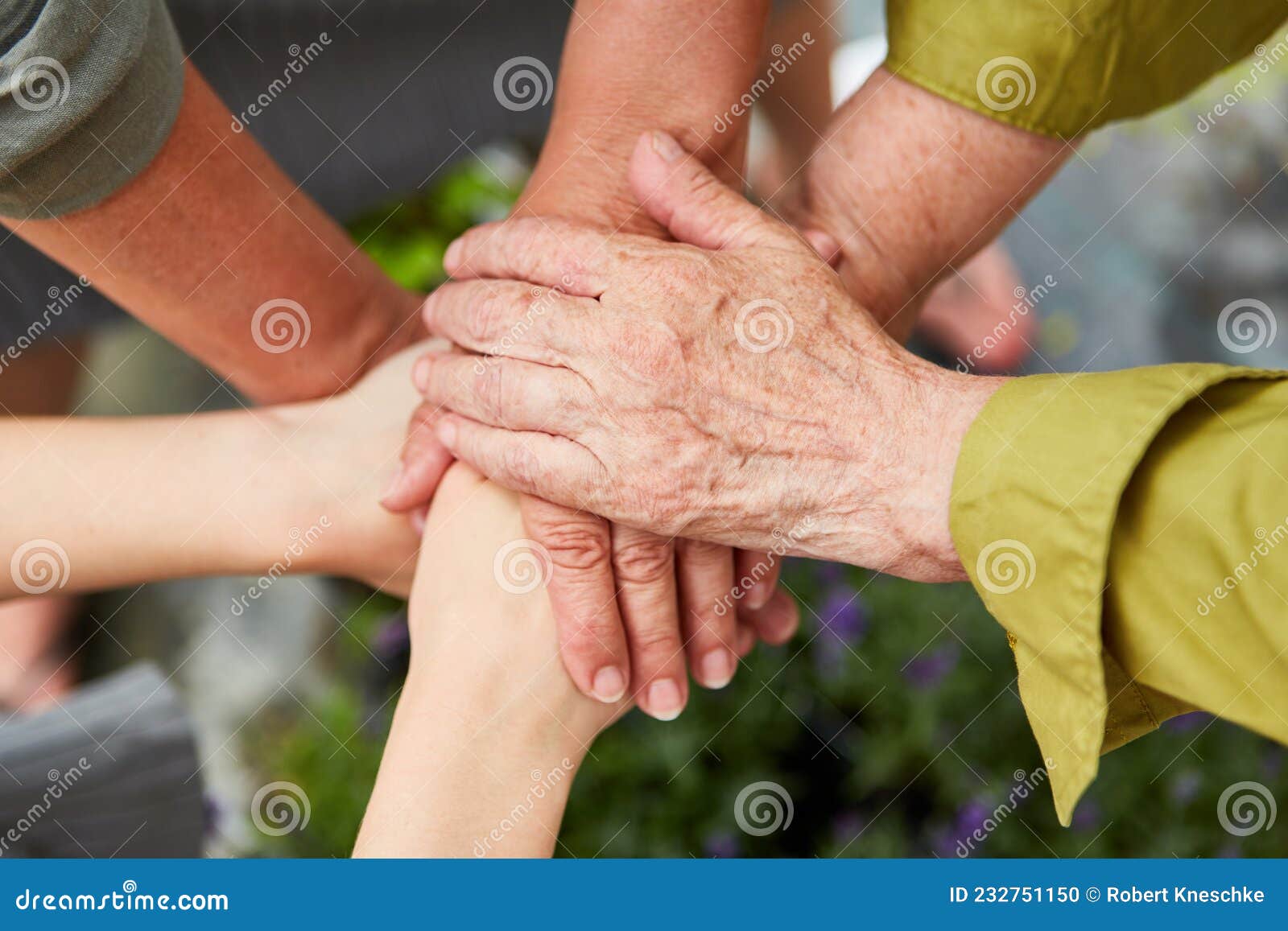 Group of Employees Stacking Hands for Synergy Stock Photo - Image of ...