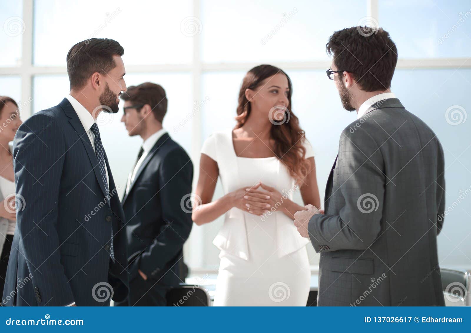 Group of Employees Standing in the Office. Stock Image - Image of ...