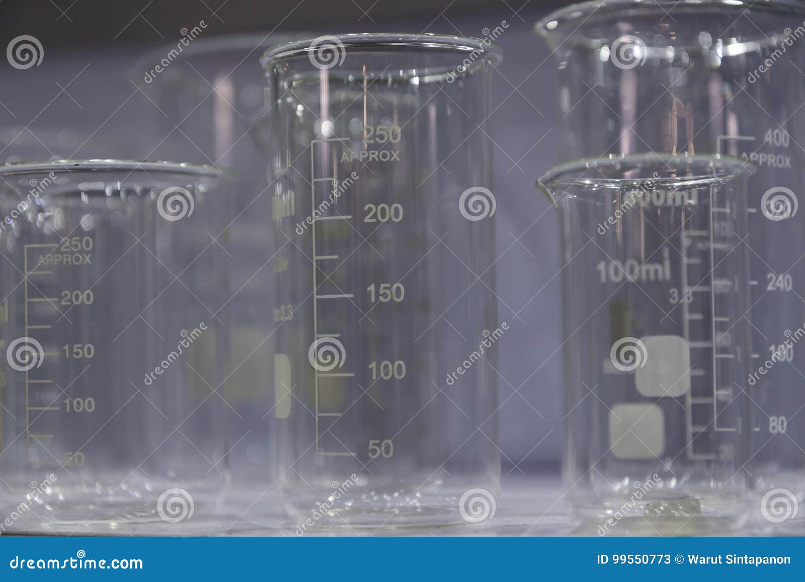 A Group of empty beakers stock image. Image of medical - 99550773
