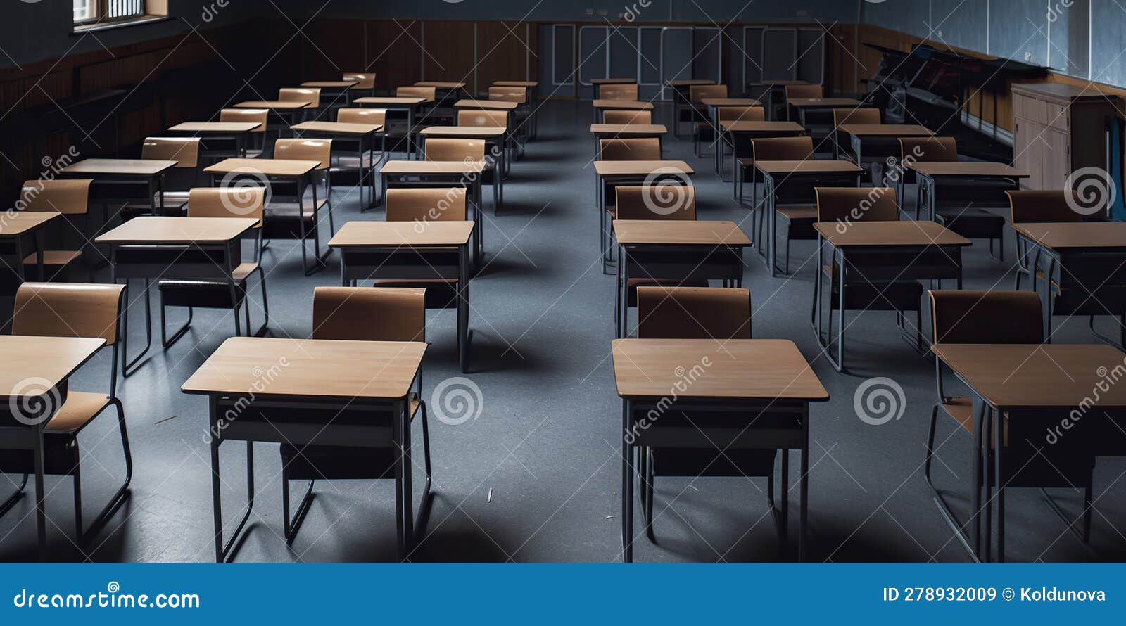 A Group of Empty Desks, Signifying the Widening Gap in Access To ...