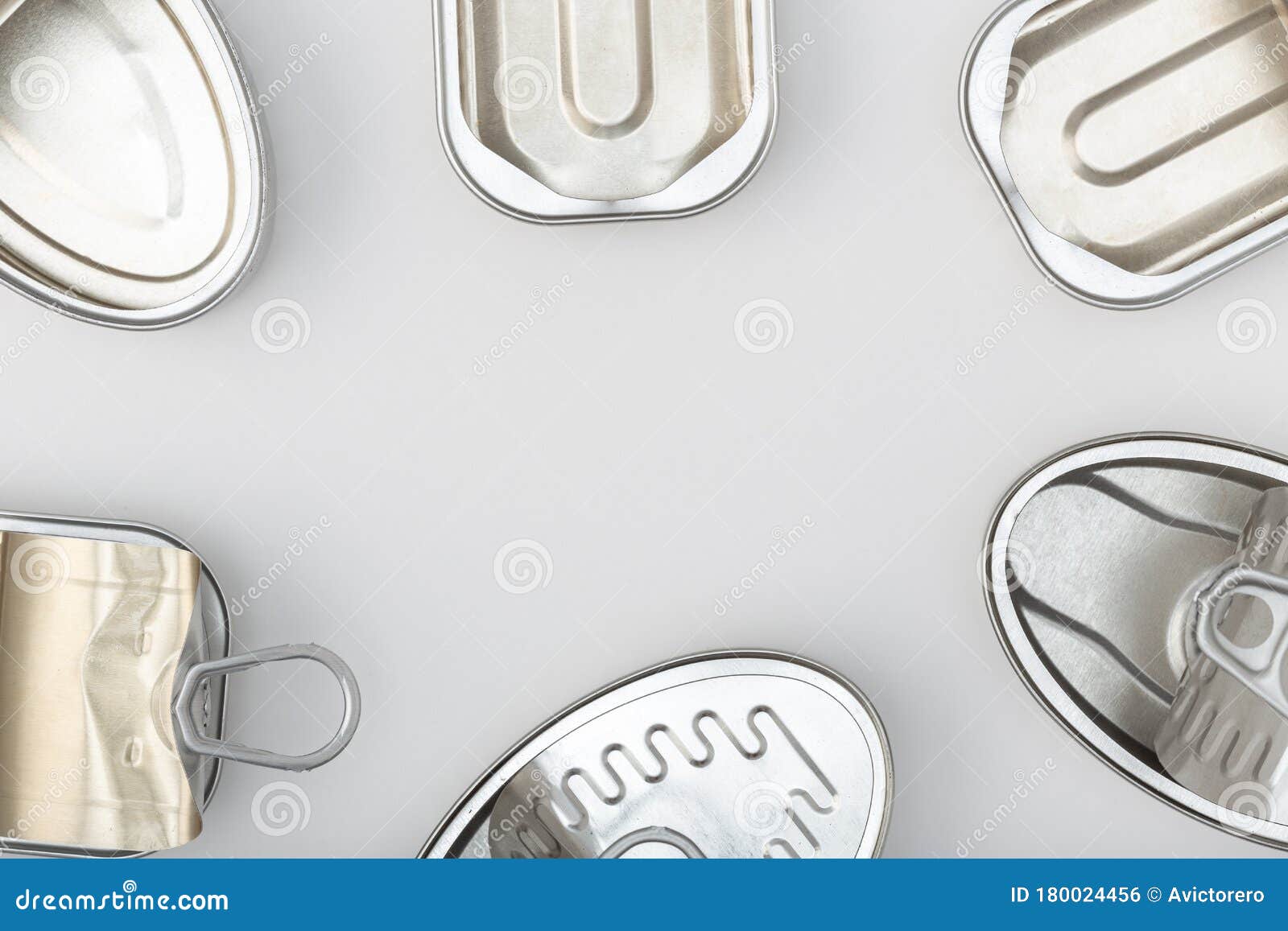 Group of Empty Tin Can Isolated on a Gray Background Stock Photo ...