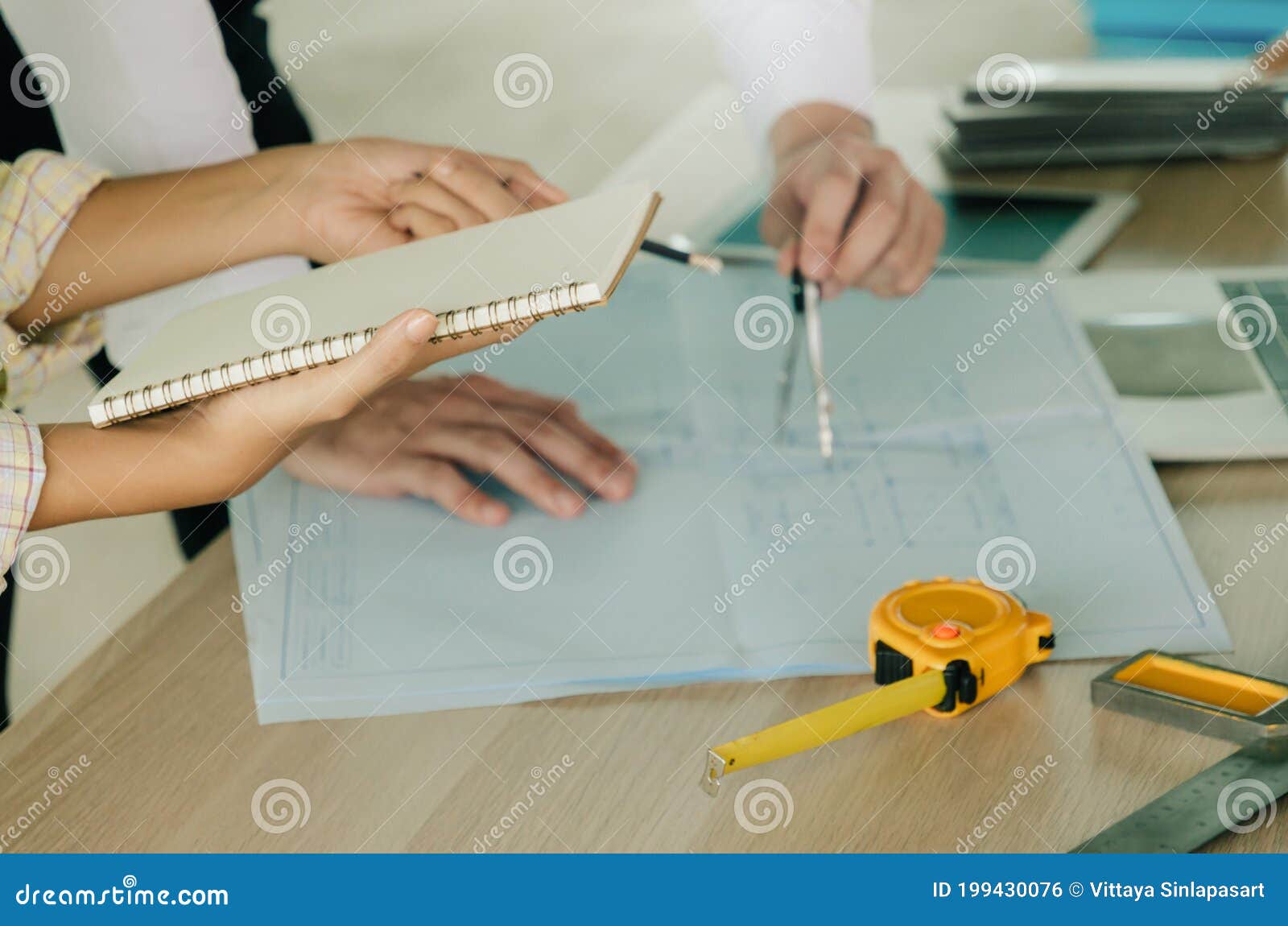 Drawing And Planning For A House Blueprint Design Royalty-Free Stock ...