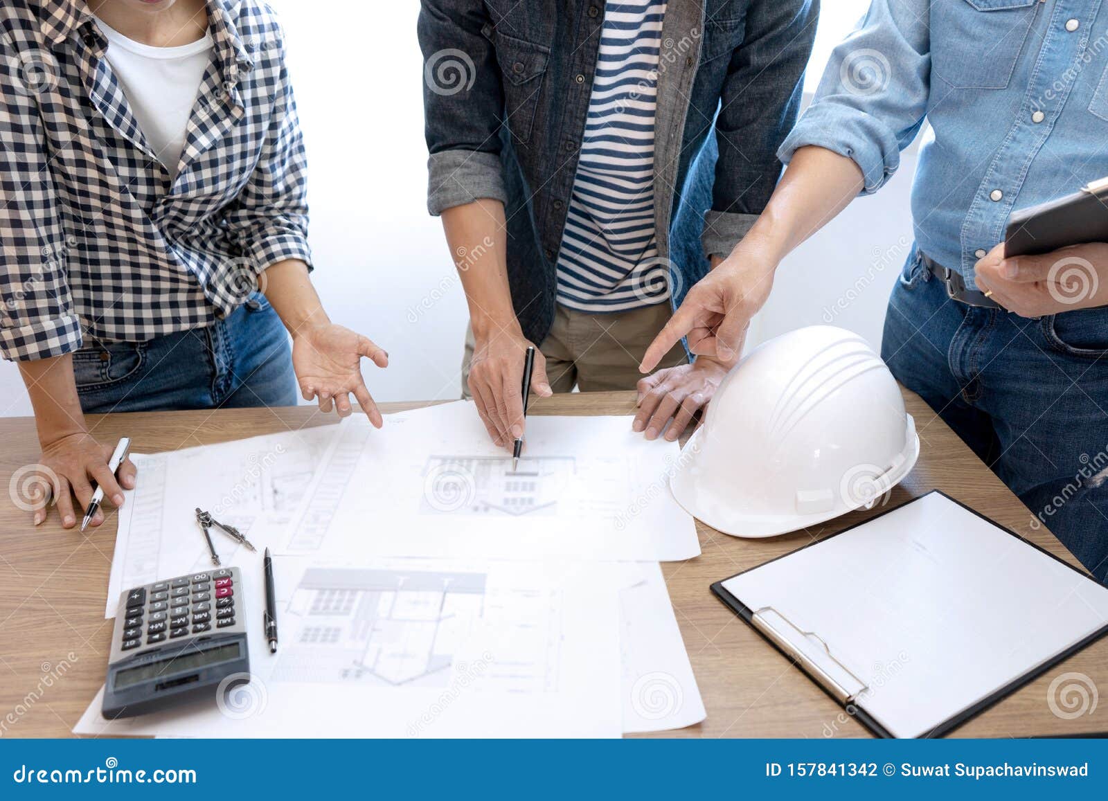 Group of Engineer or Architectural Stock Photo - Image of office ...