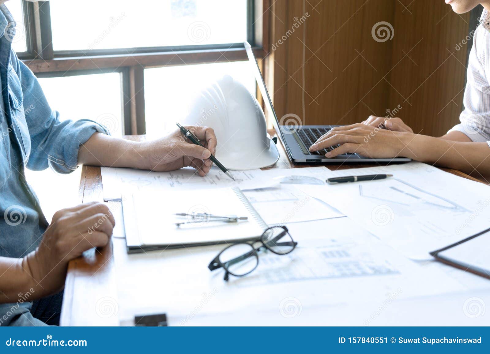 Group of Engineering or Architect Discussing Stock Image - Image of ...