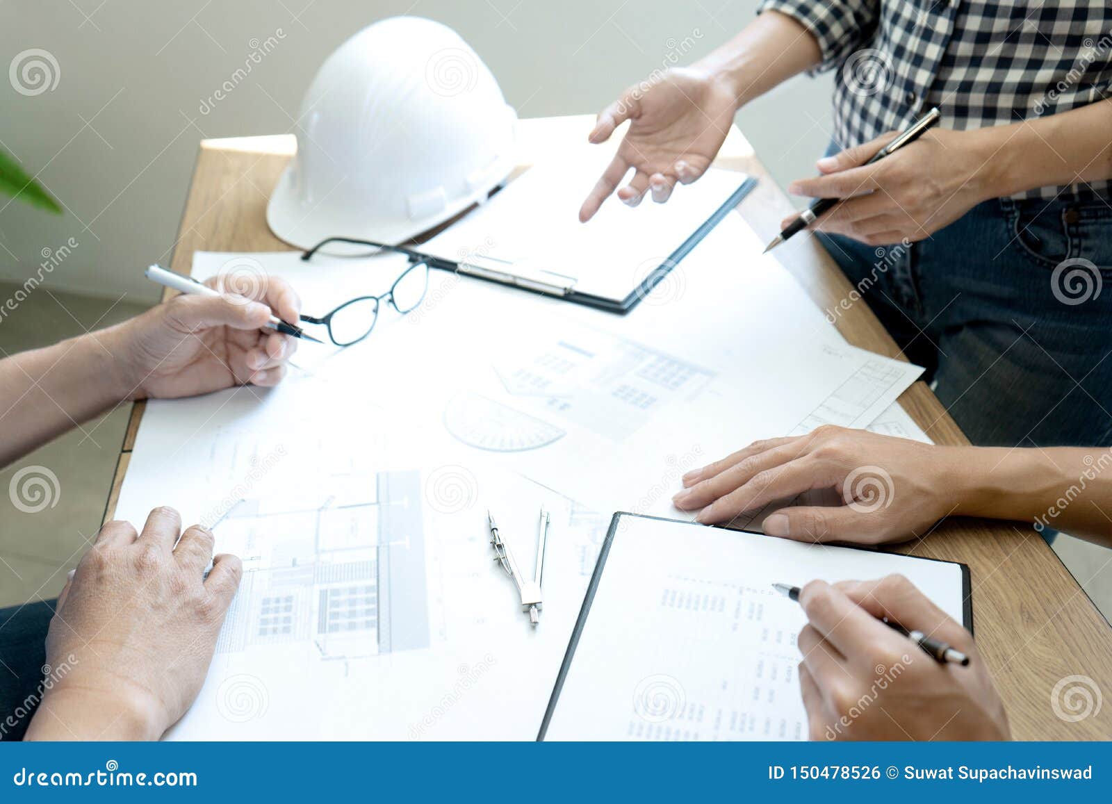 Group of Engineering or Architect Stock Photo - Image of discuss ...