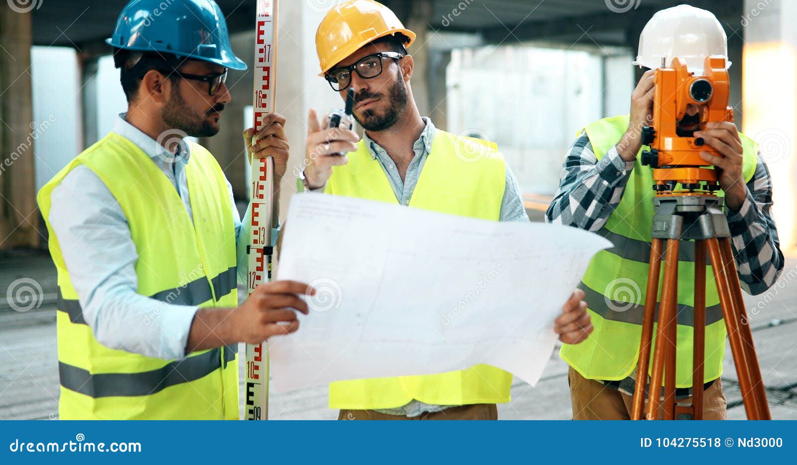 Group of Engineering Team Had Meeting at Working Site Stock Photo ...