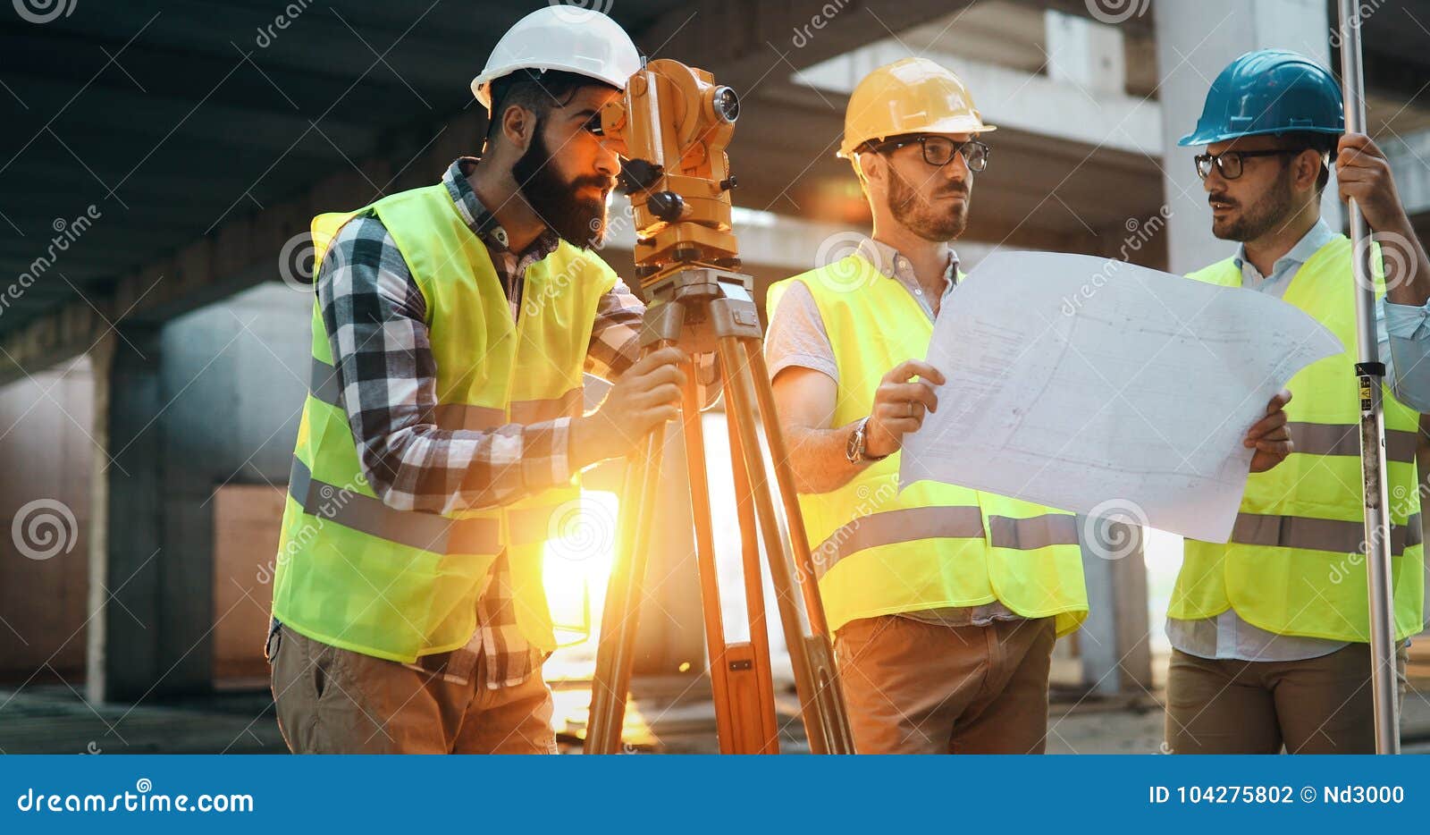 Group of Engineering Team Had Meeting at Working Site Stock Photo ...