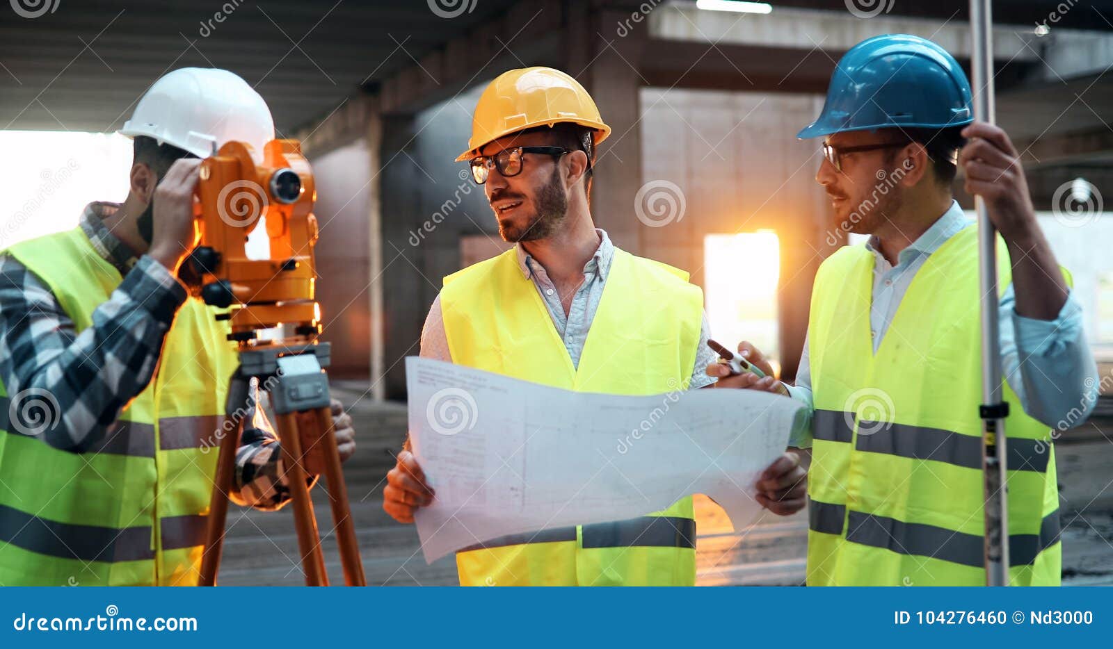 Group of Engineering Team Had Meeting at Working Site Stock Photo ...