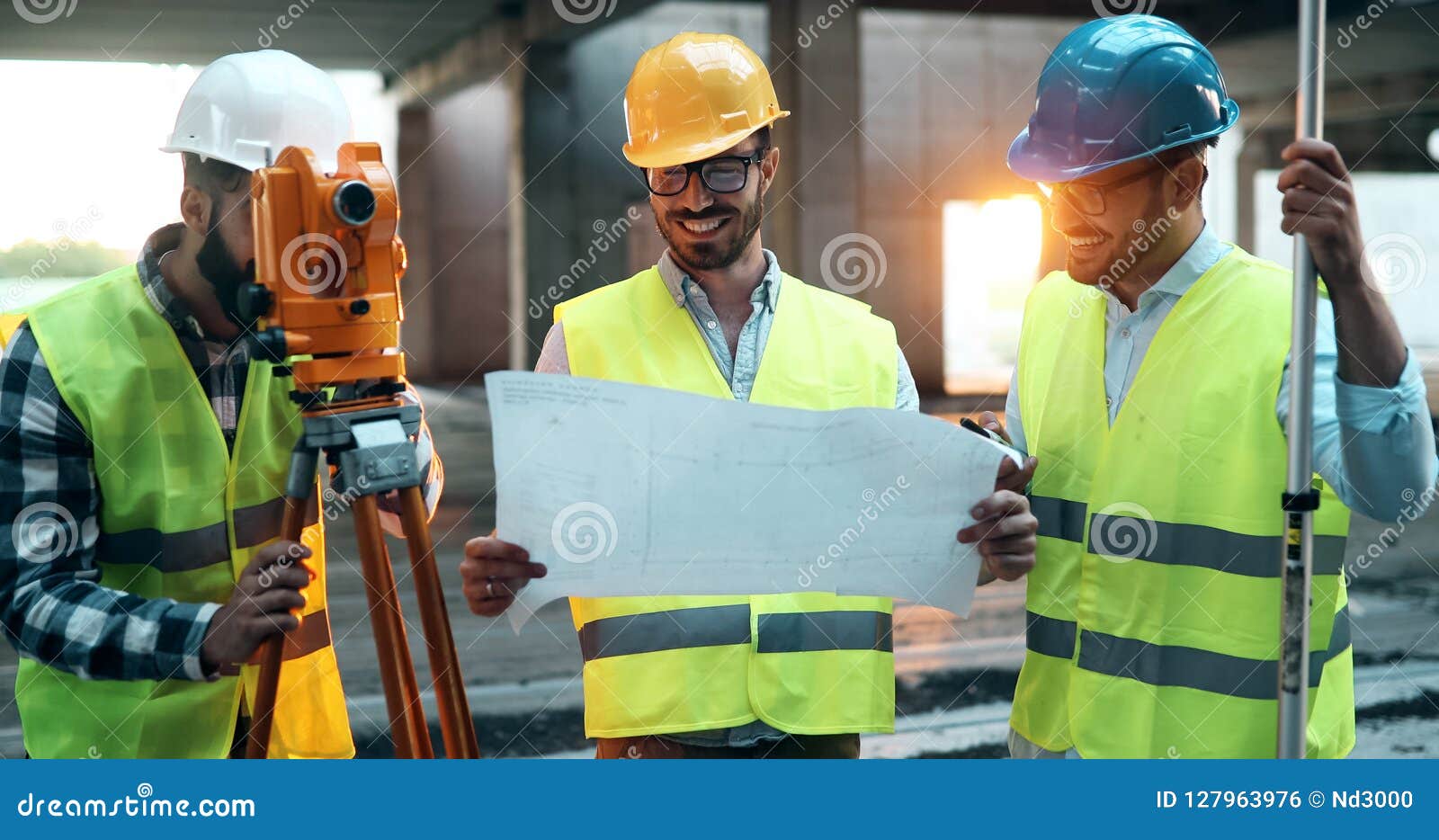 Group of Engineering Team Had Meeting at Working Site Stock Photo ...