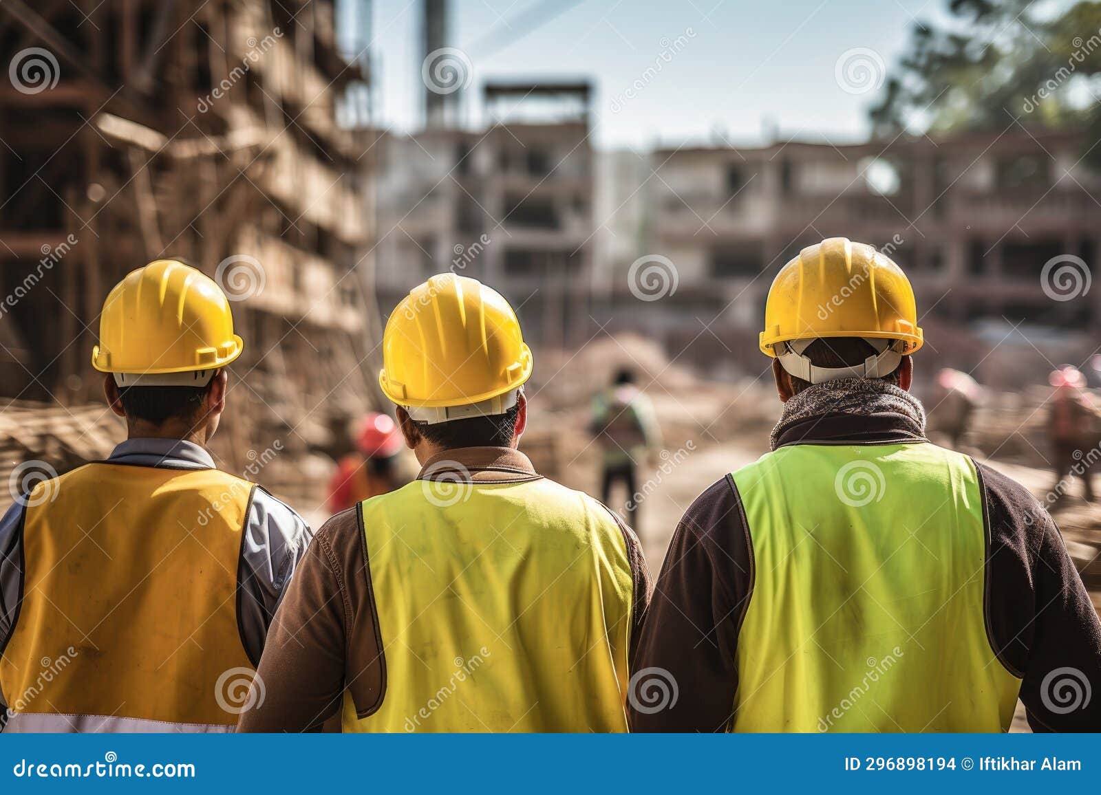 Group of Engineers and Architects at Construction Site. Selective Focus ...