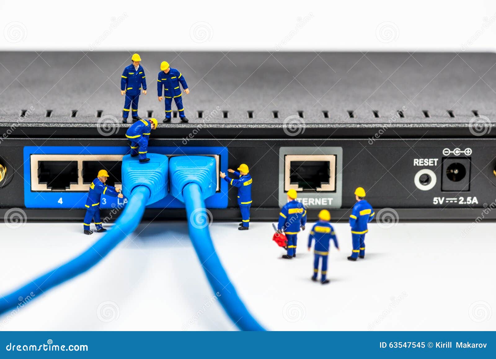 Group of Engineers Connecting Fiber Network Cables Stock Image - Image ...