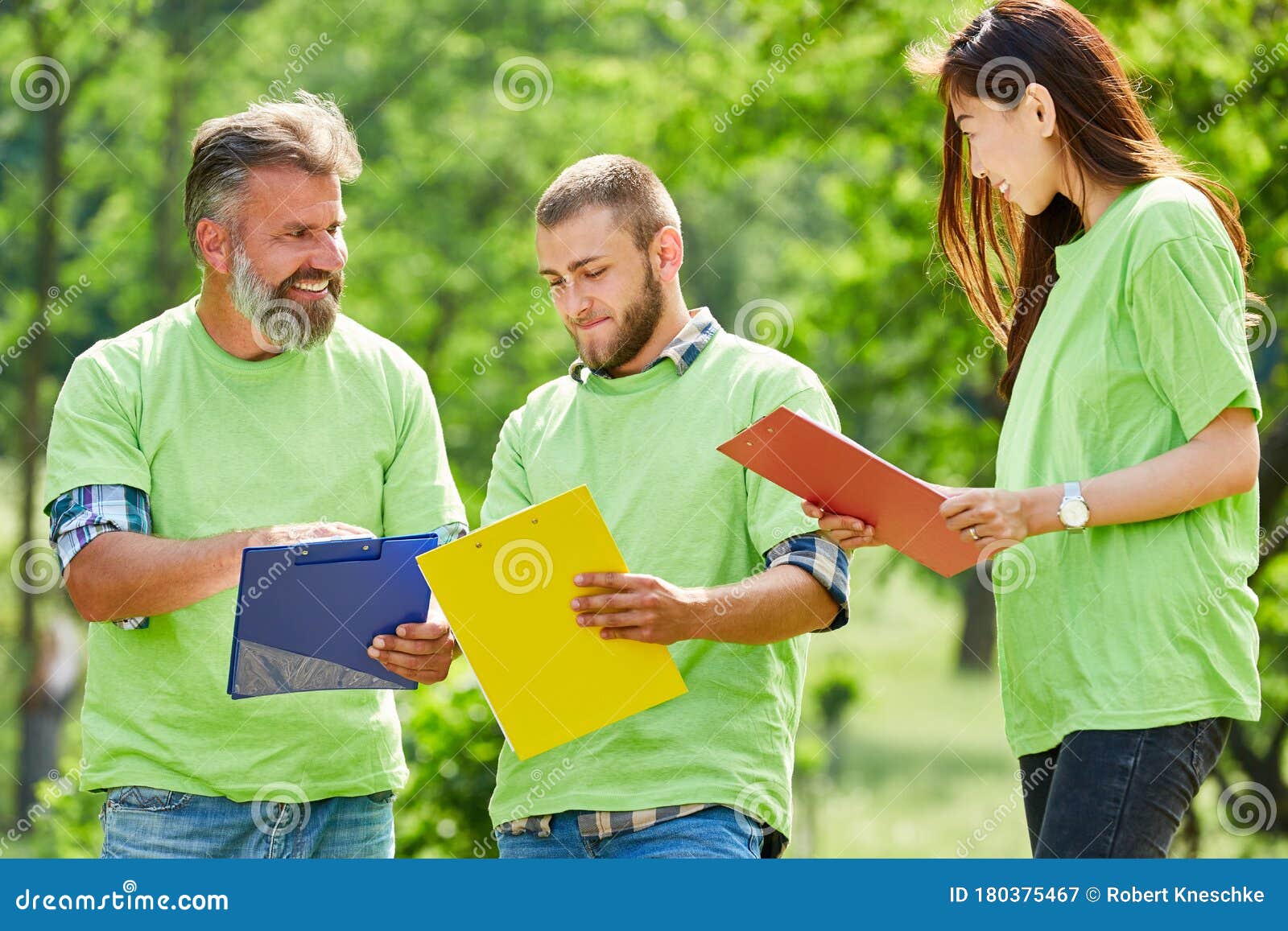 Group Environmentalists Plans Conservation Project Stock Image - Image ...
