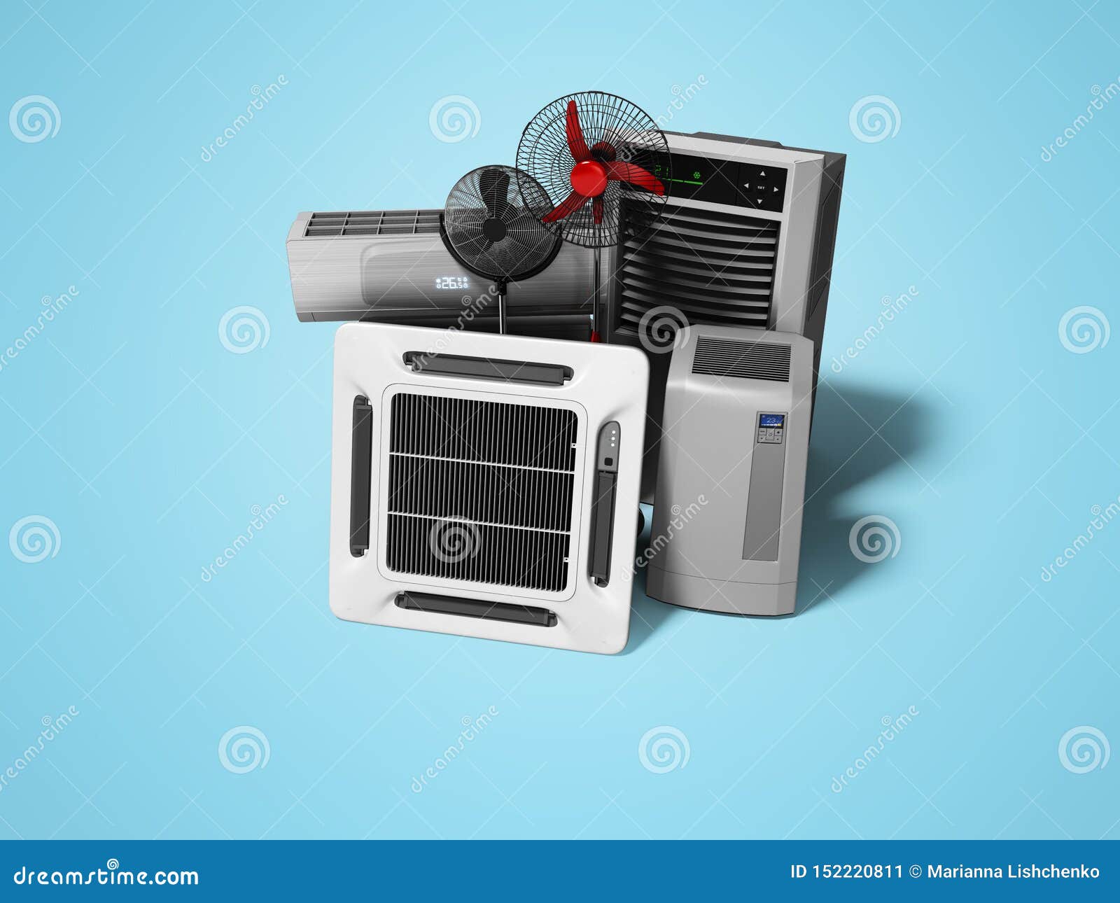 Group, Air Conditioning And Restaurant Food Icons Set. Skyscraper ...