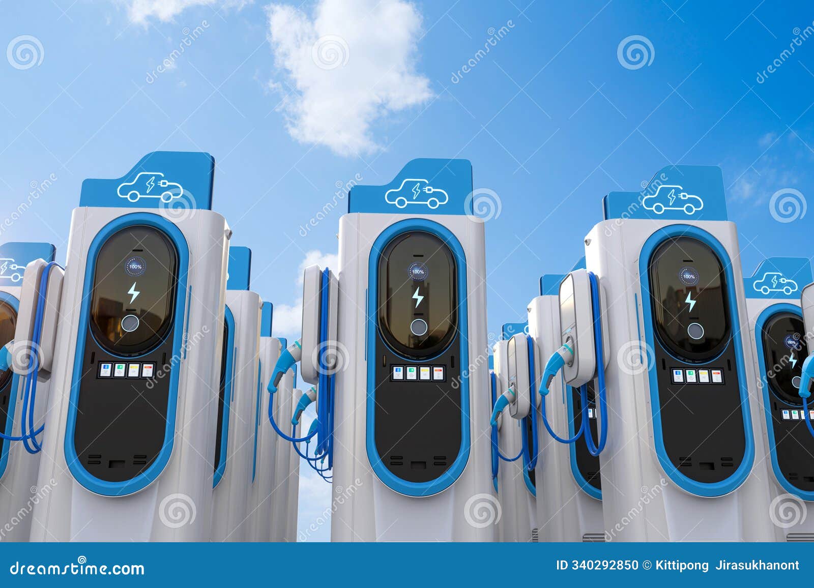 EV Charging Stations Map Or Network Linear Icon Cartoon Vector ...