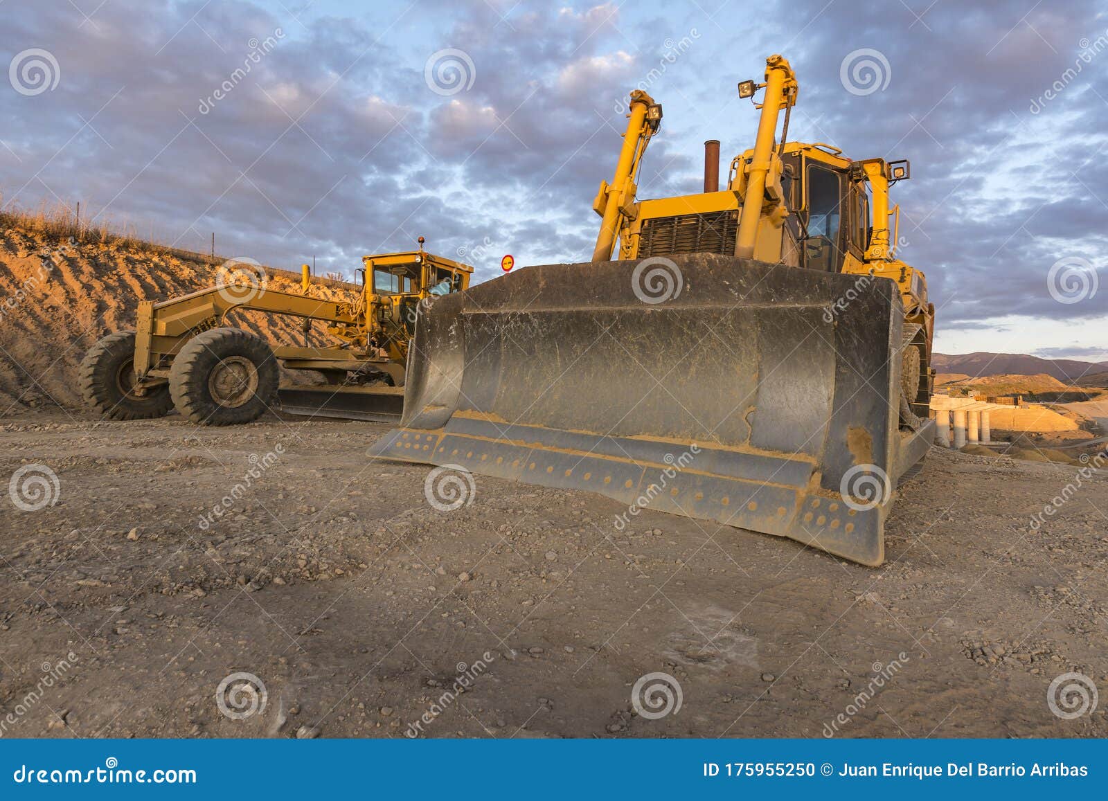 Group of Excavator Working on a Construction Site Stock Photo - Image ...
