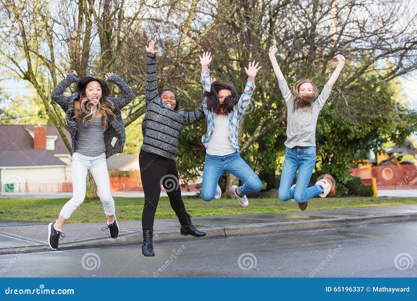 Group of Excited Kids Jumping in the Air Stock Image - Image of energy ...