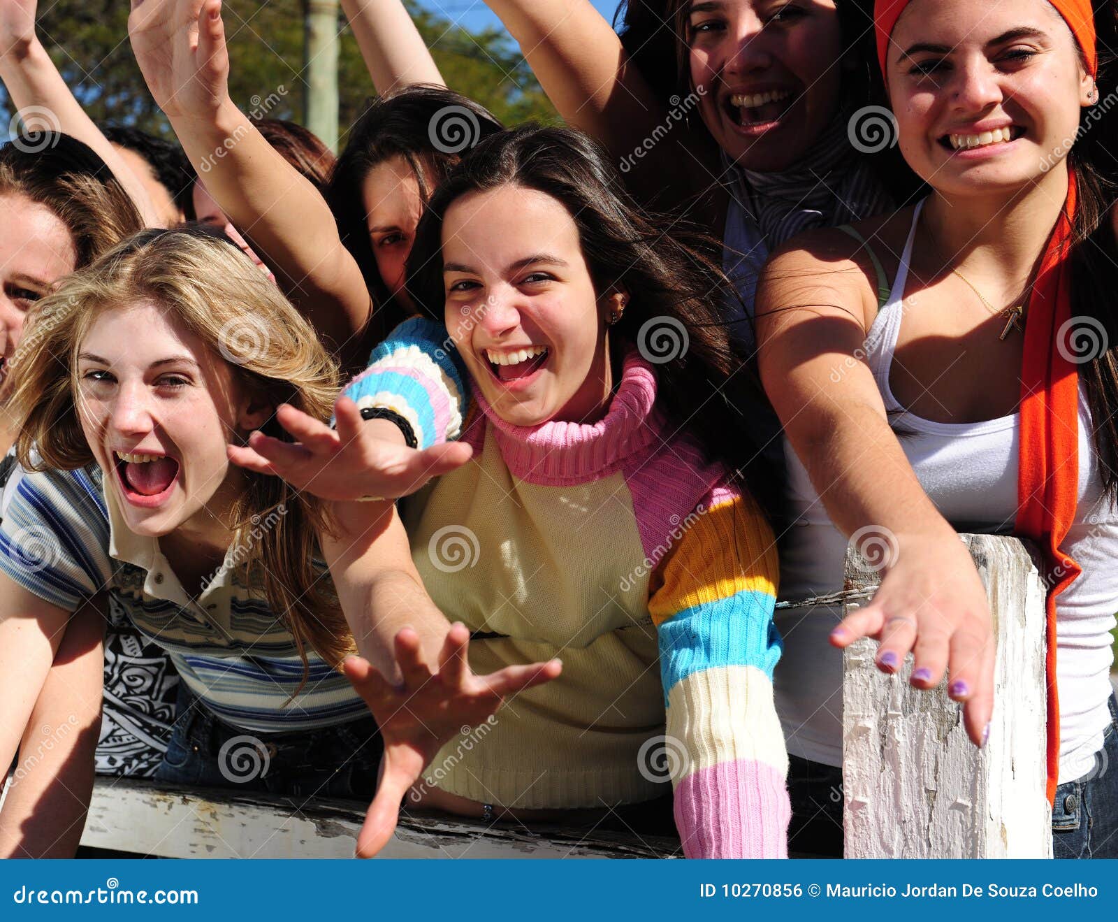 Group of Excited Young Women Stock Photo - Image of enthuse, consumers ...