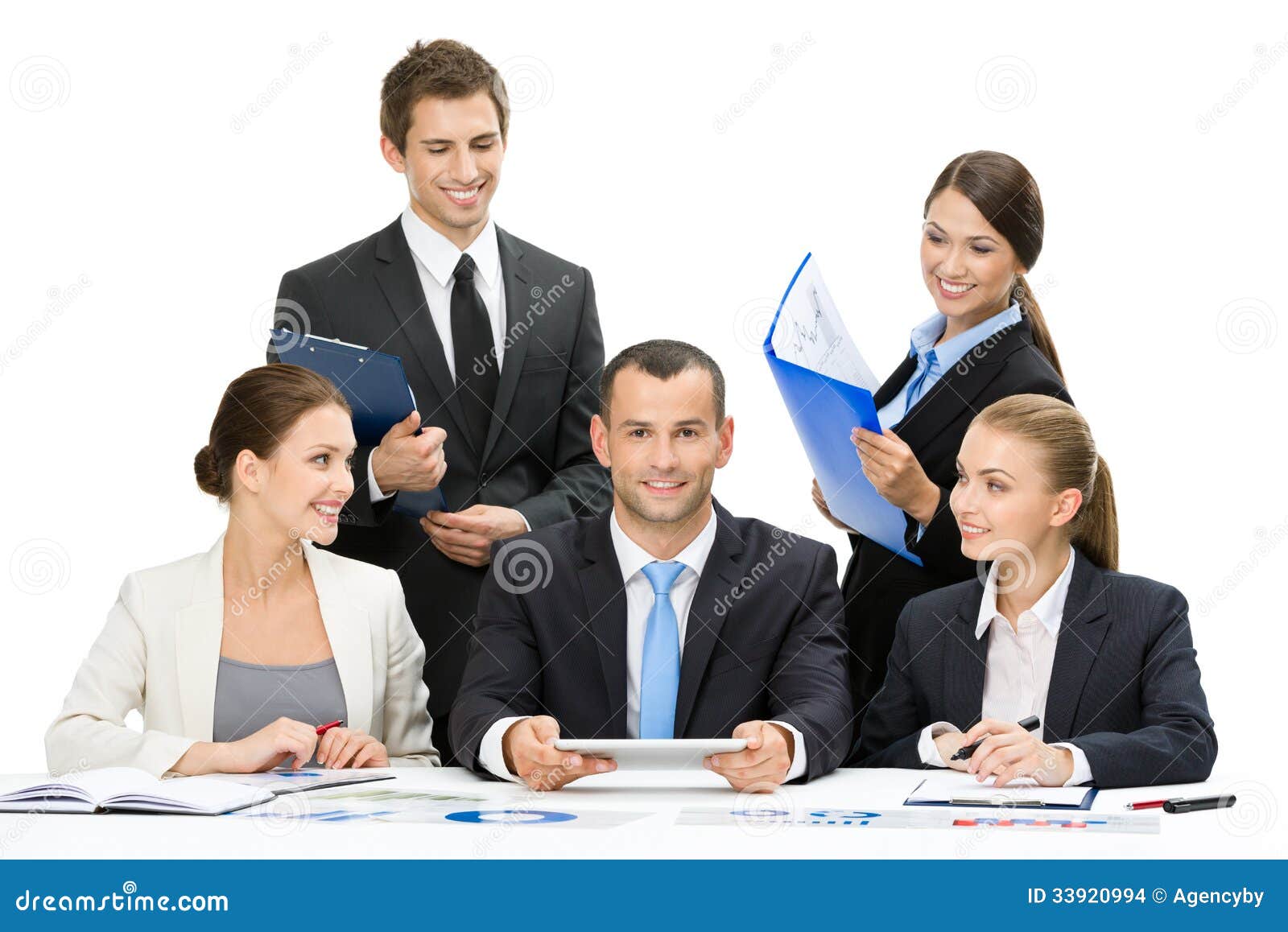 Group of Executives Debating Stock Photo - Image of document, executive ...