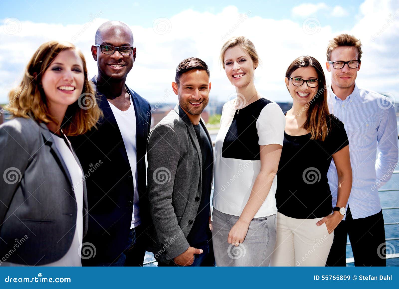 Group of Executives Posing Outside for Picture Stock Image - Image of ...