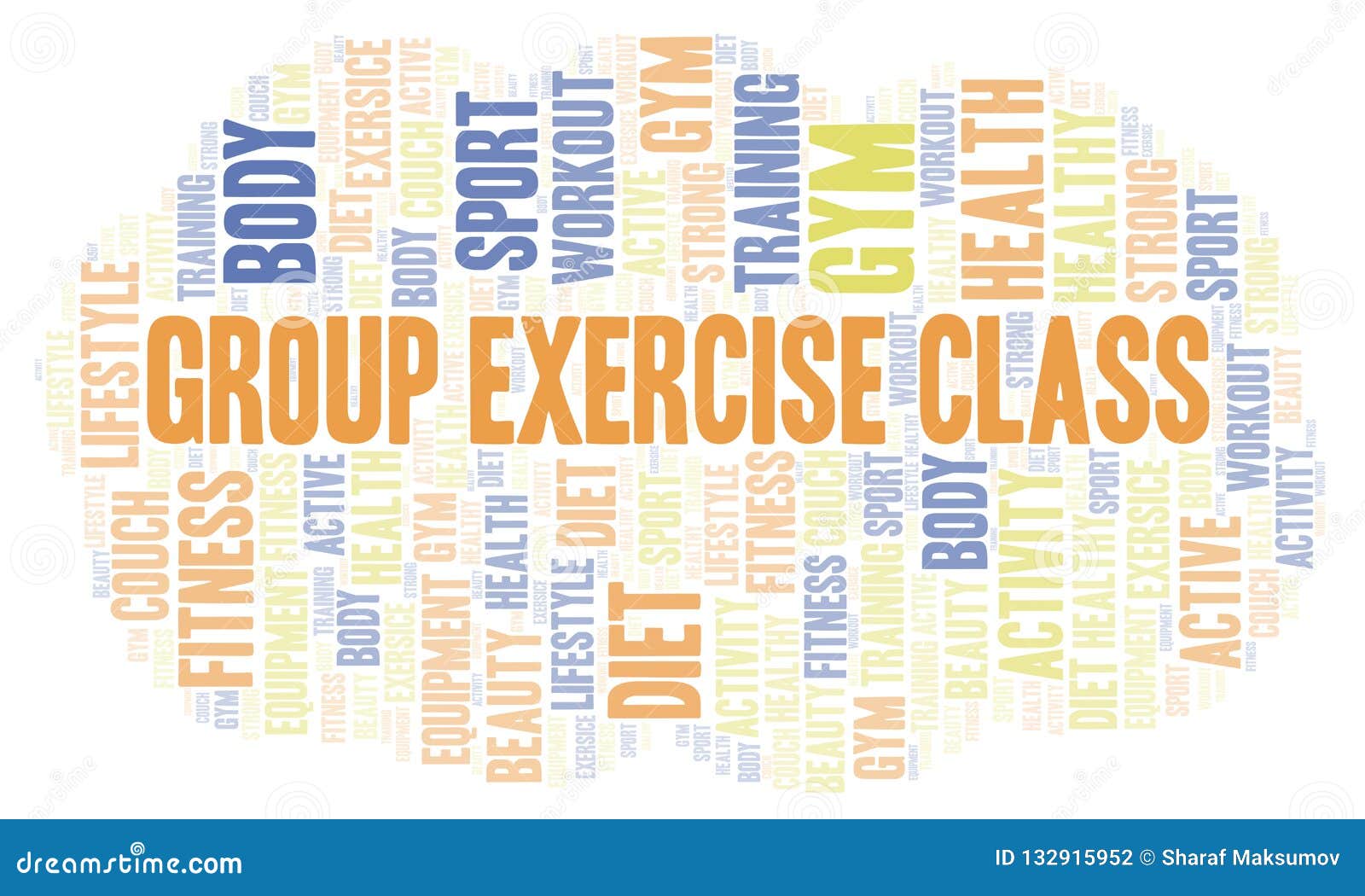 Group Exercise Class Word Cloud Stock Illustration - Illustration of ...