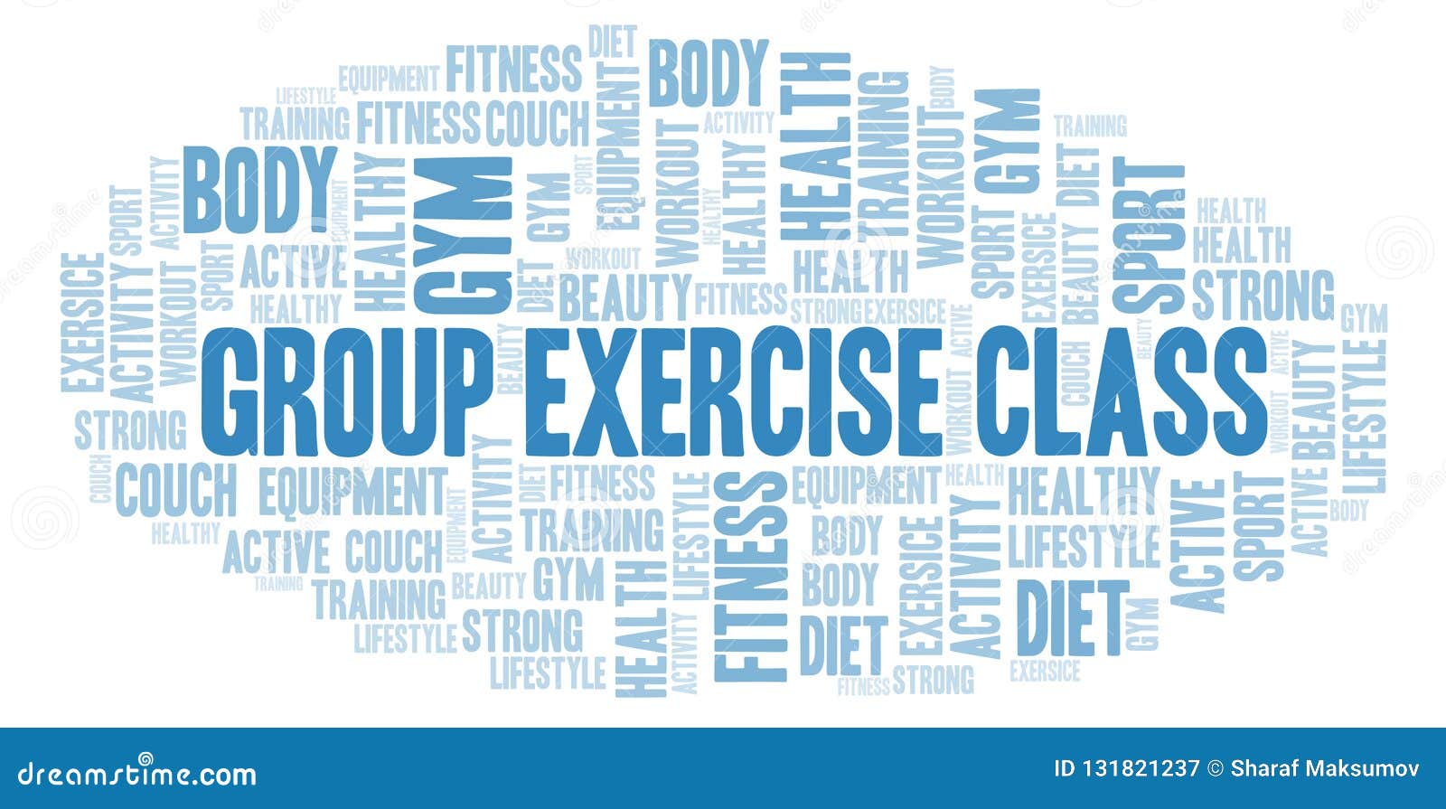 Group Exercise Class Word Cloud Stock Illustration - Illustration of ...