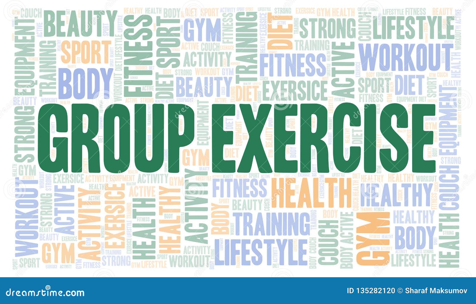 Group Exercise word cloud stock illustration. Illustration of concept ...