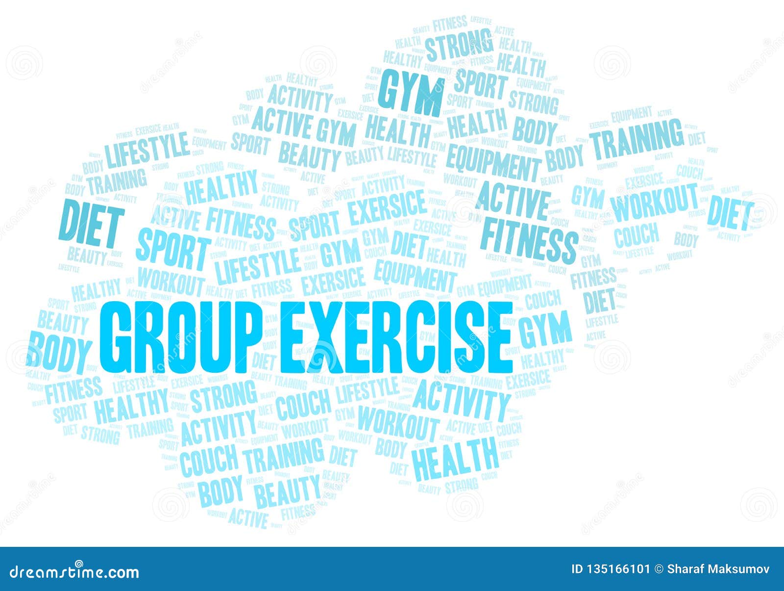 Group Exercise word cloud stock illustration. Illustration of bubble ...