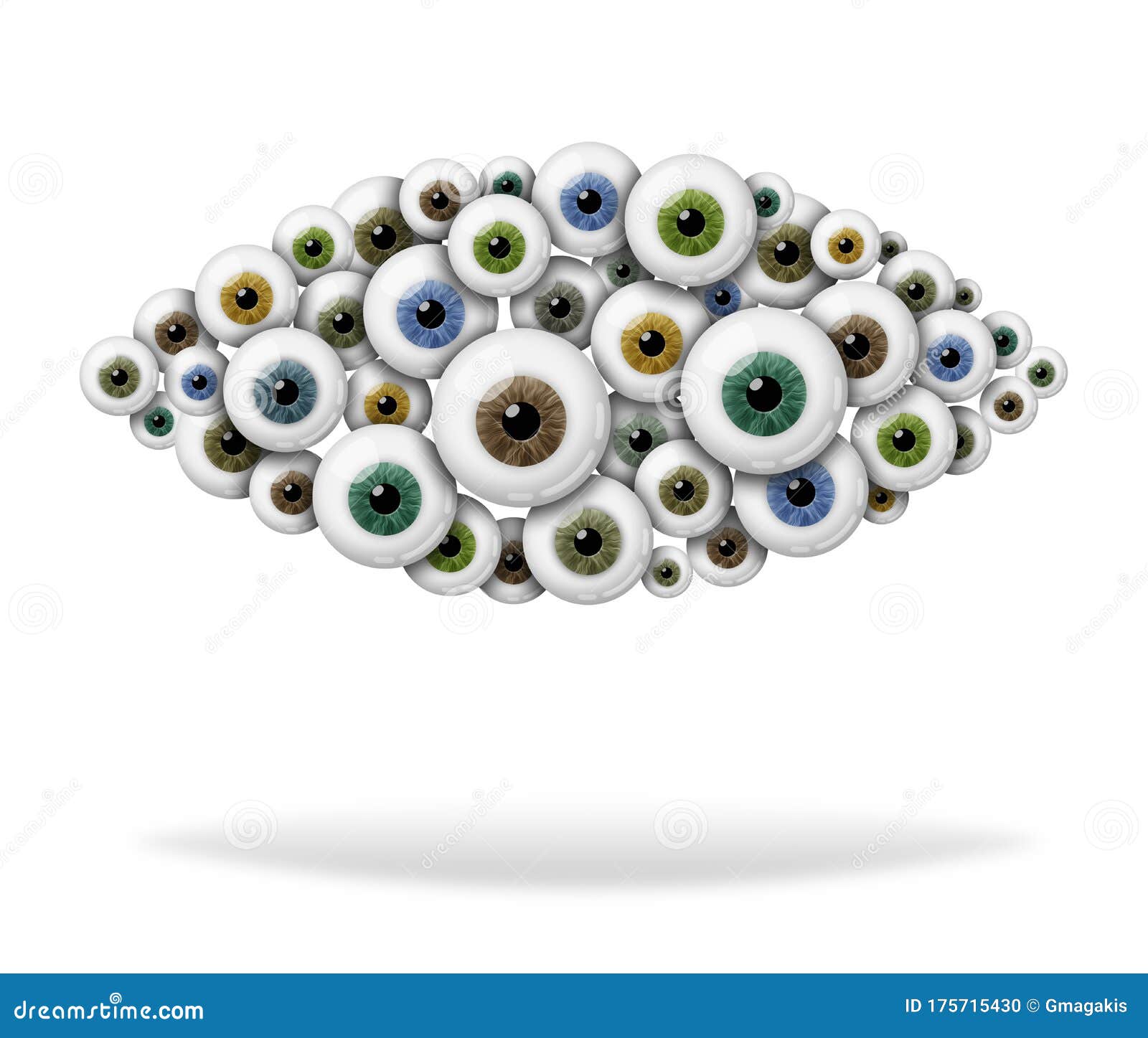 Group of eyeballs stock illustration. Illustration of optics - 175715430