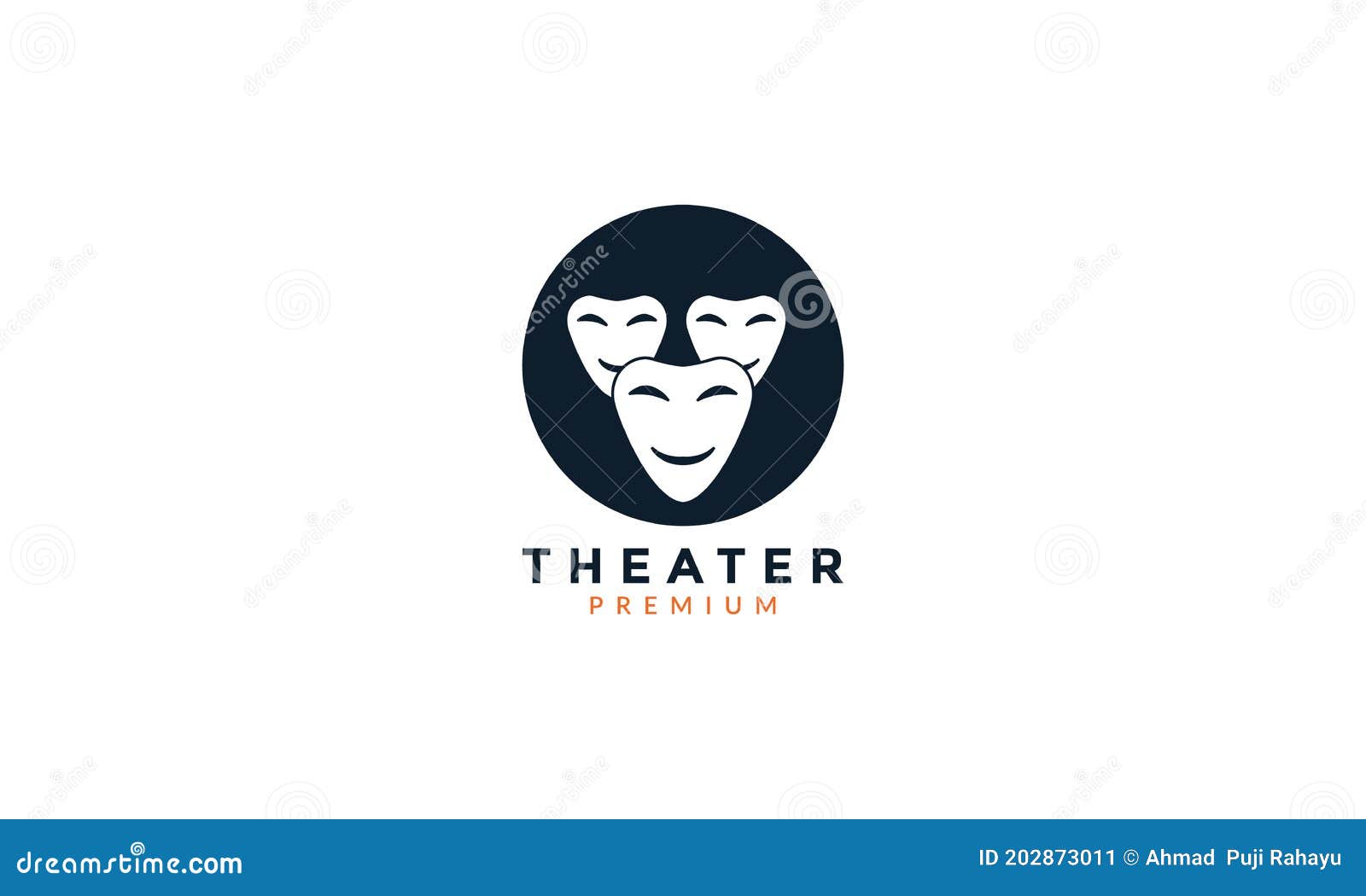 Theater Logo Mask Silhouette Face Symbol Vector For Drama Or Cinema ...