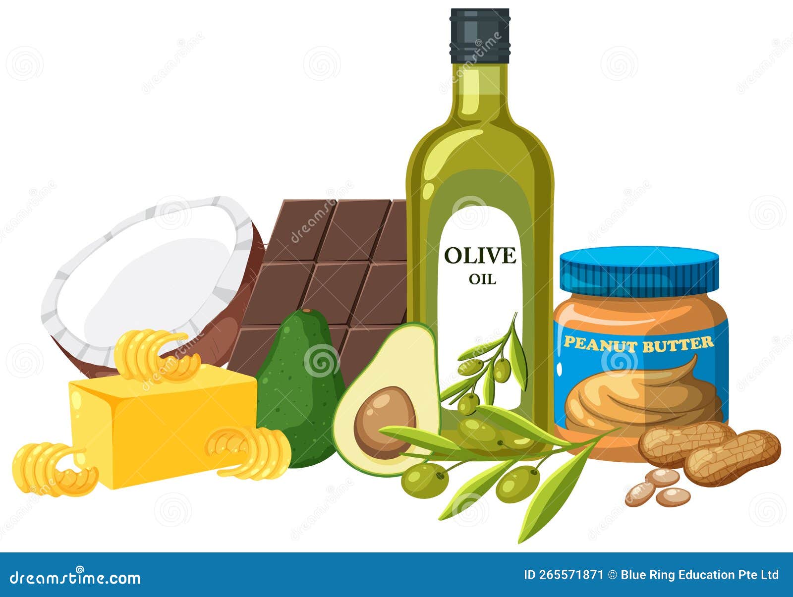 Group Of Fat Foods Cartoon Vector | CartoonDealer.com #265571871