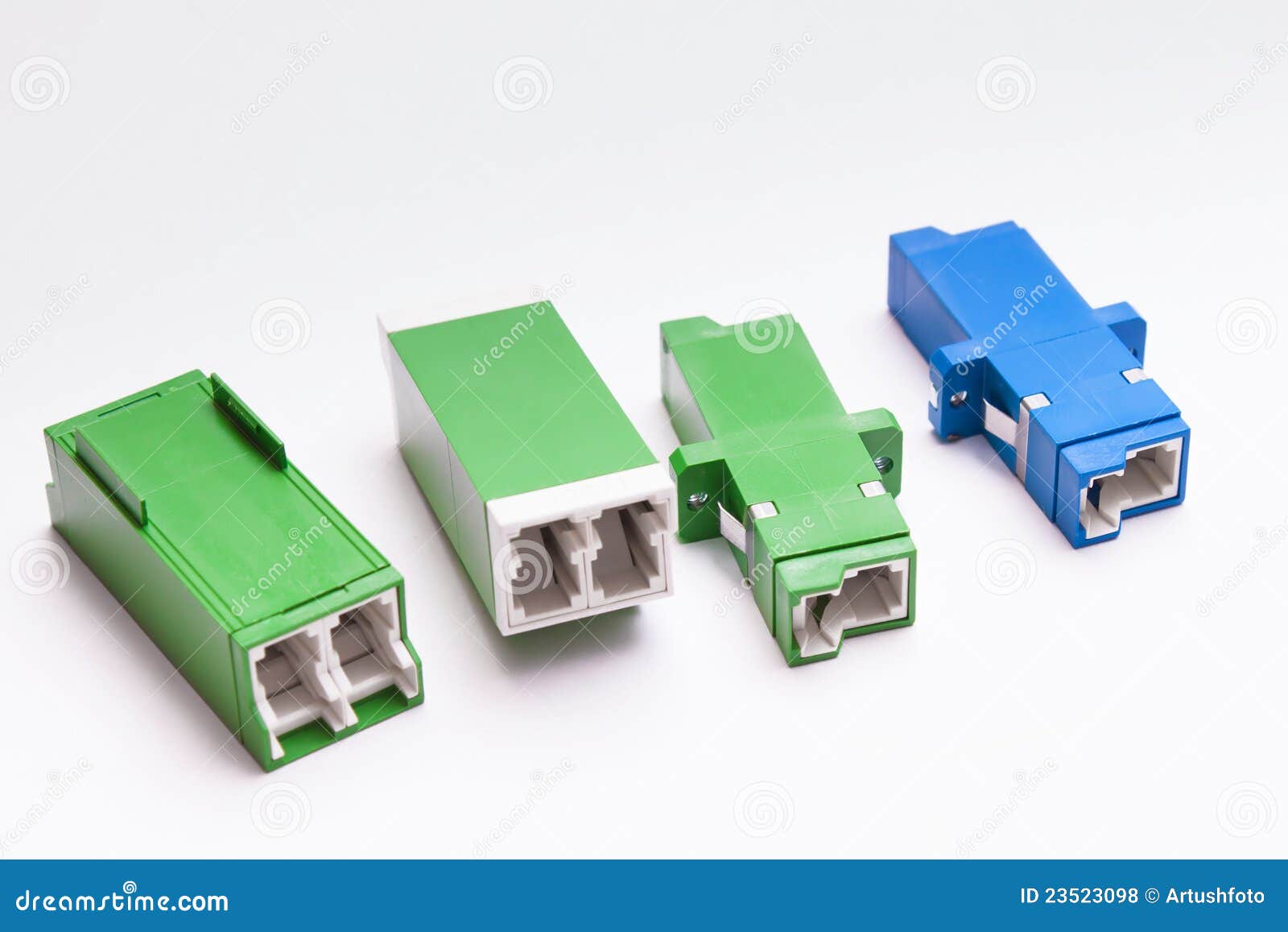 Group Of Fiber Optic Adapters SC And LS Stock Photo - Image of global ...