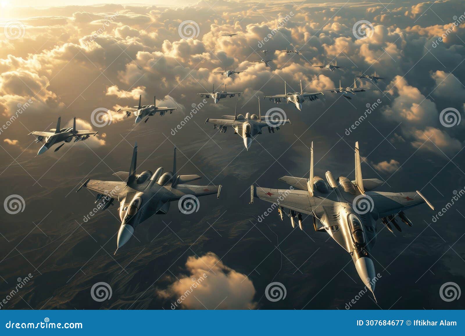 A Group Of Fighter Jets Soar Through A Cloudy Sky Leaving Trails
