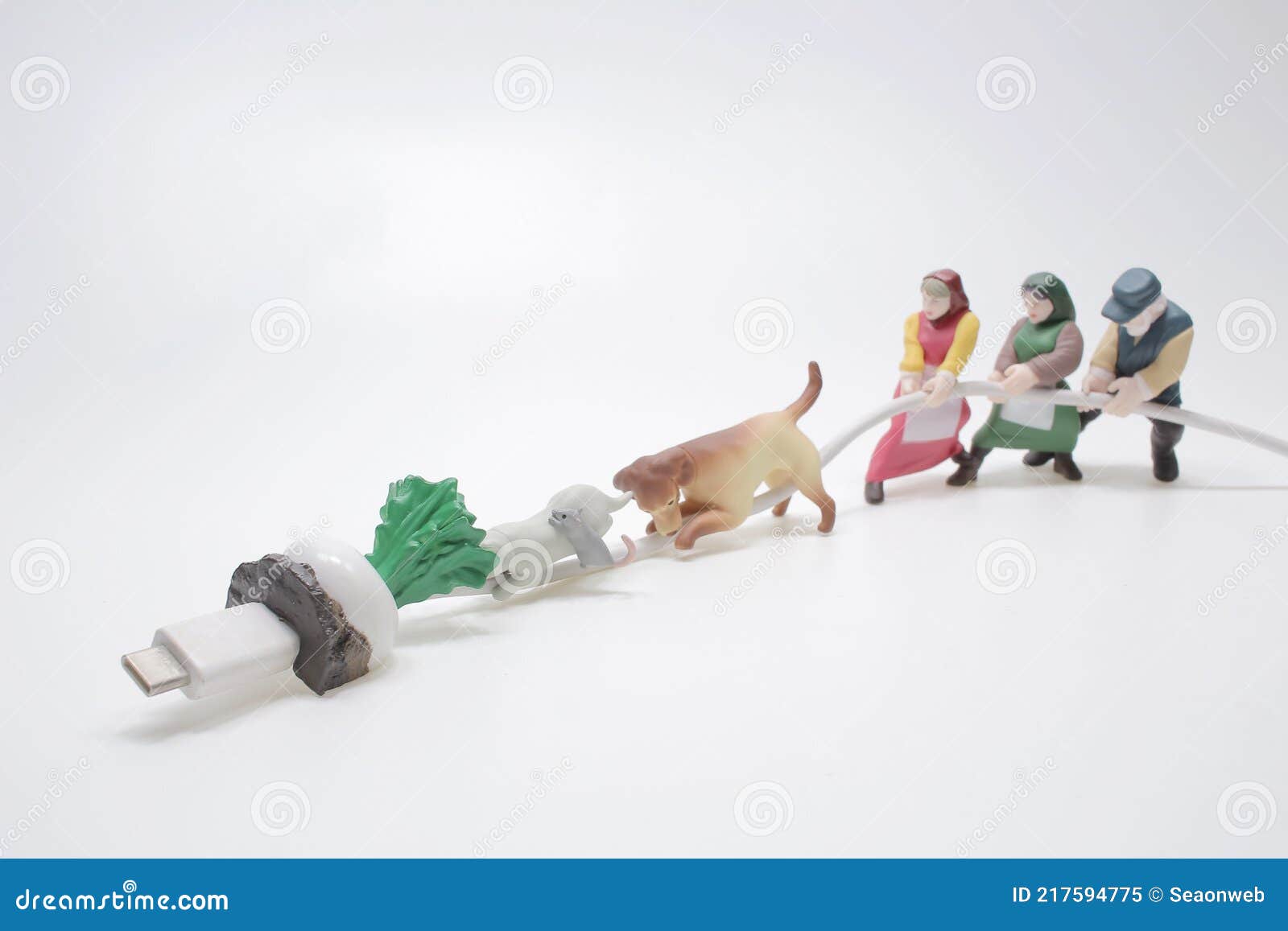 A Group of Figure Put the Cable Together Stock Image - Image of ...