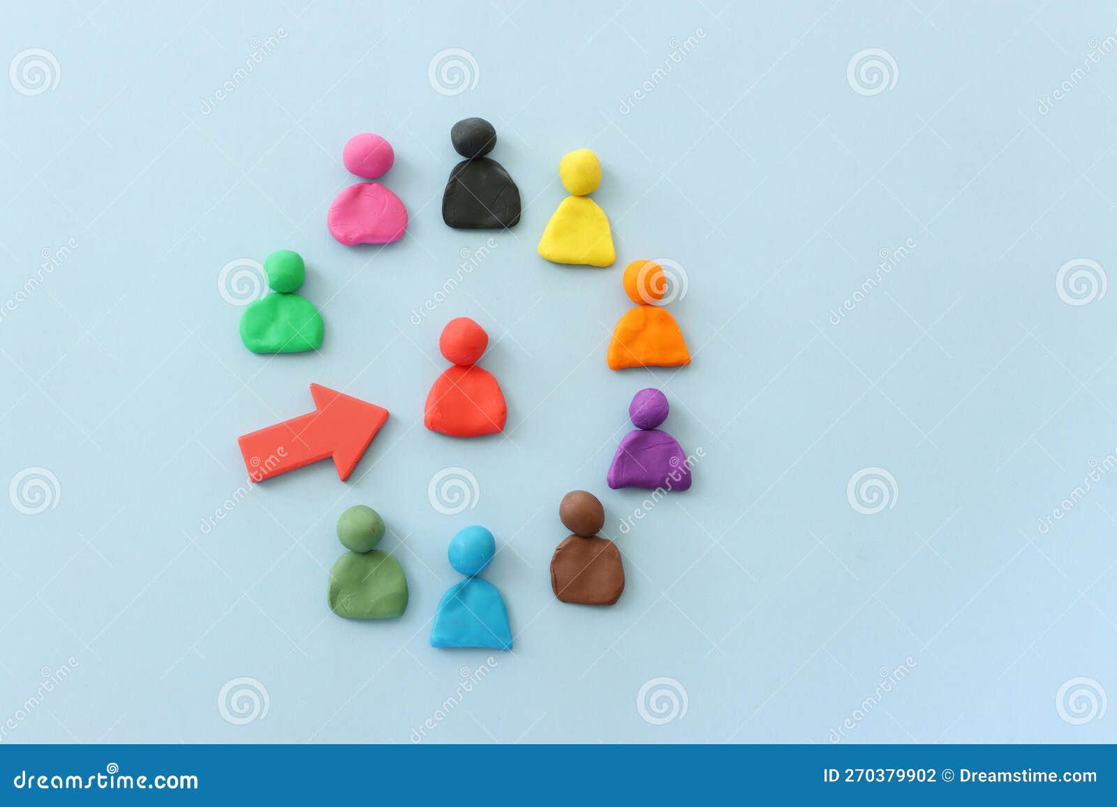 Group of Figures Going in One Direction and a Unique Person Heading in ...