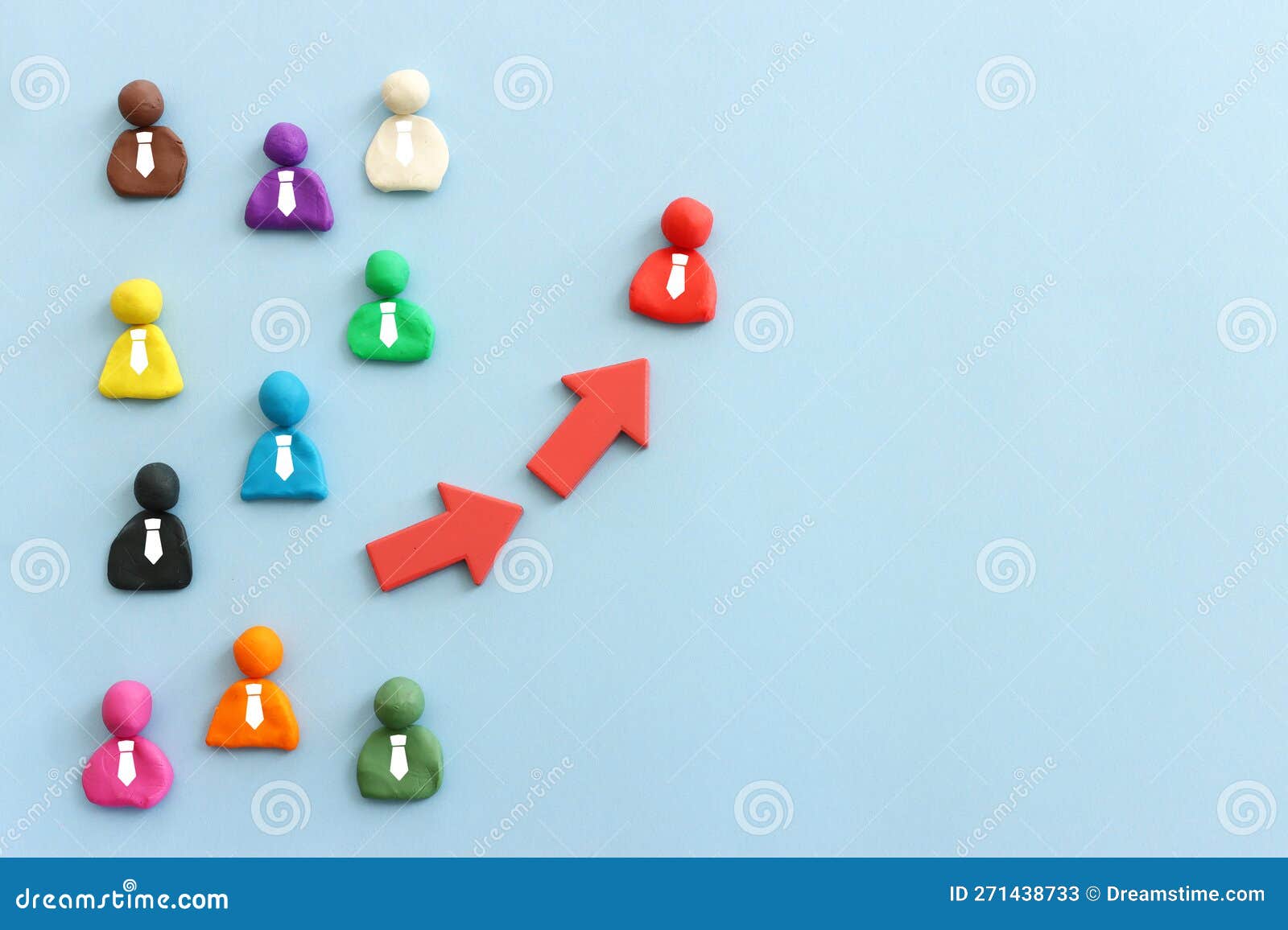 Group of Figures Going in One Direction and a Unique Person Heading in ...