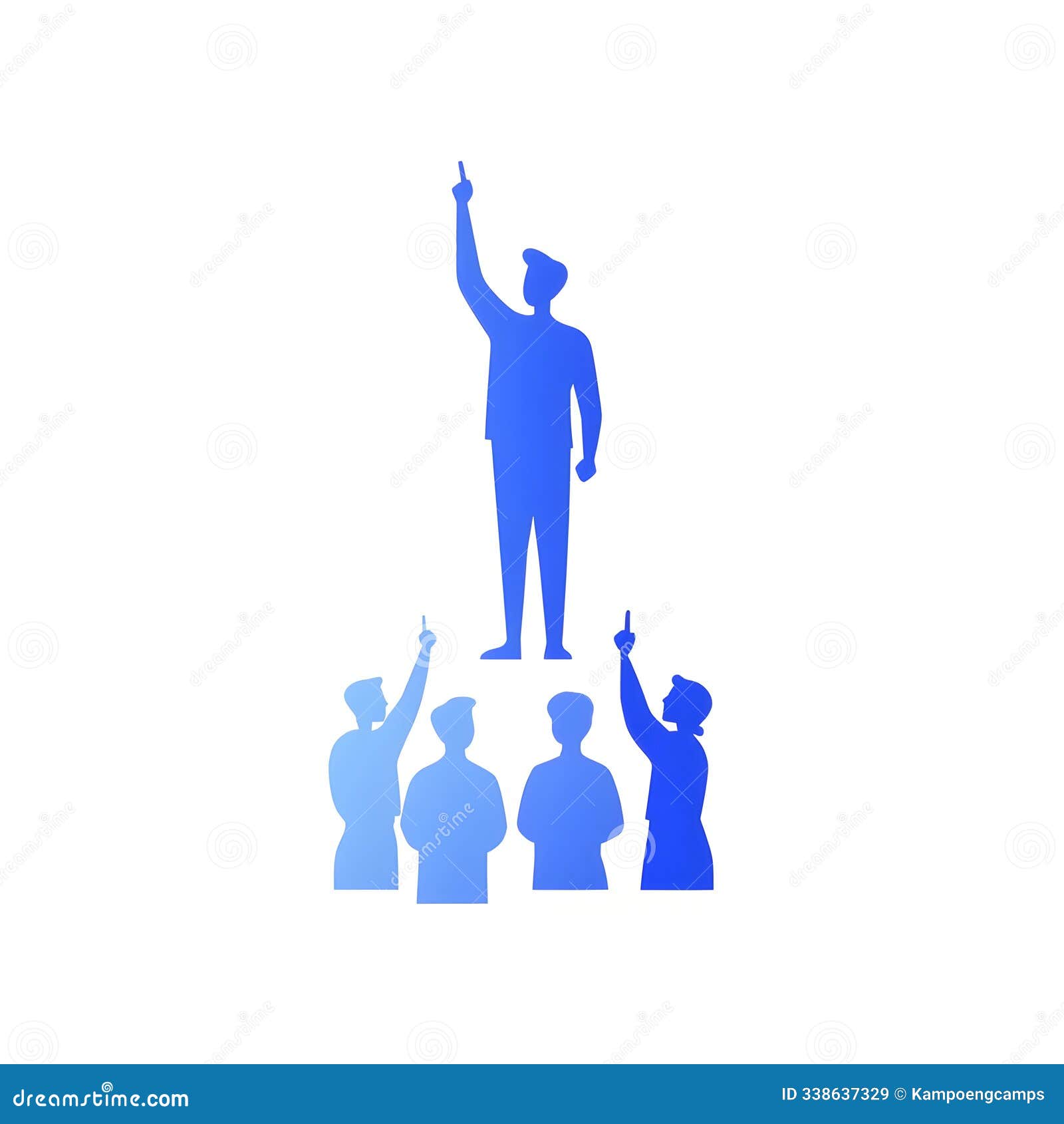 A Group of Figures Raising Their Hands, Symbolizing Unity and ...