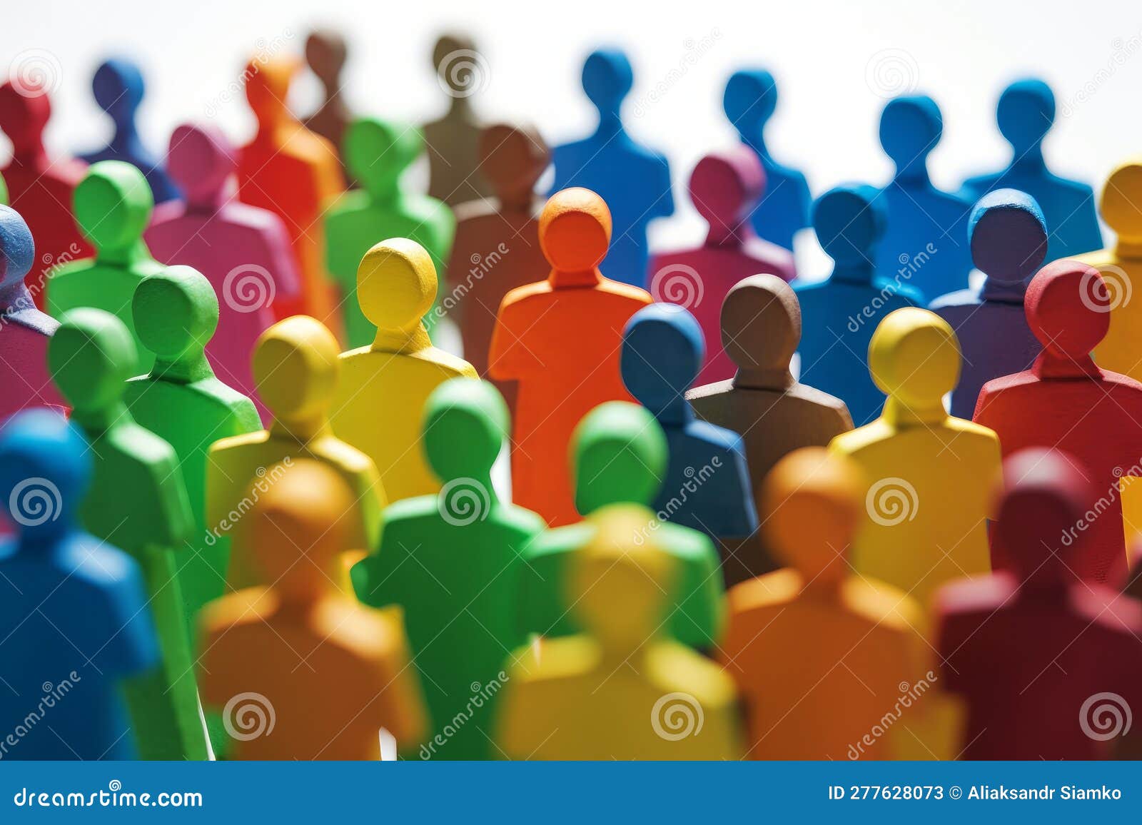 A Group of Figures Representing People, Painted in Vibrant Colors Stock ...