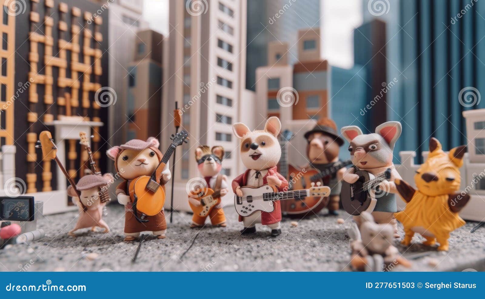 A Group of Figurines of Mice Playing Instruments. Generative AI Image ...