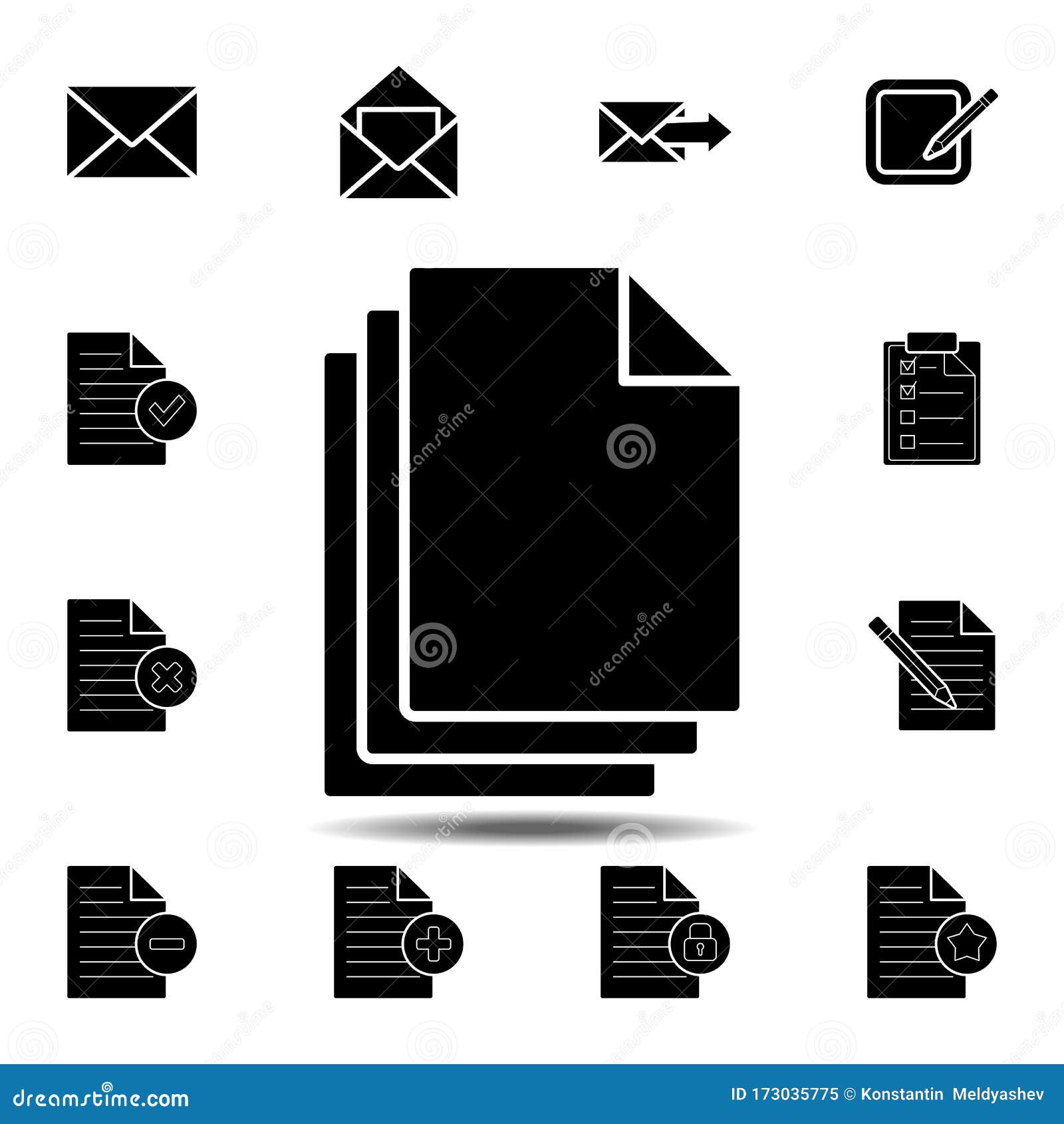 Group of Files in Style Icon. Simple Glyph Vector Element of Web ...