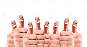 Group of Finger Faces As Social Network Stock Photo - Image of business ...