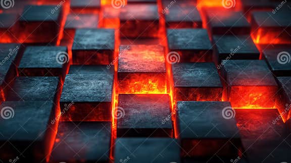 A Group of Fire Blocks. the Concept of Space Stock Illustration ...