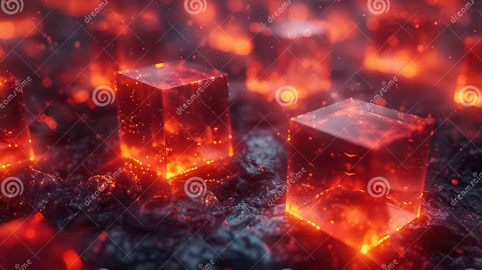 A Group of Fire Blocks. the Concept of Space Stock Illustration ...
