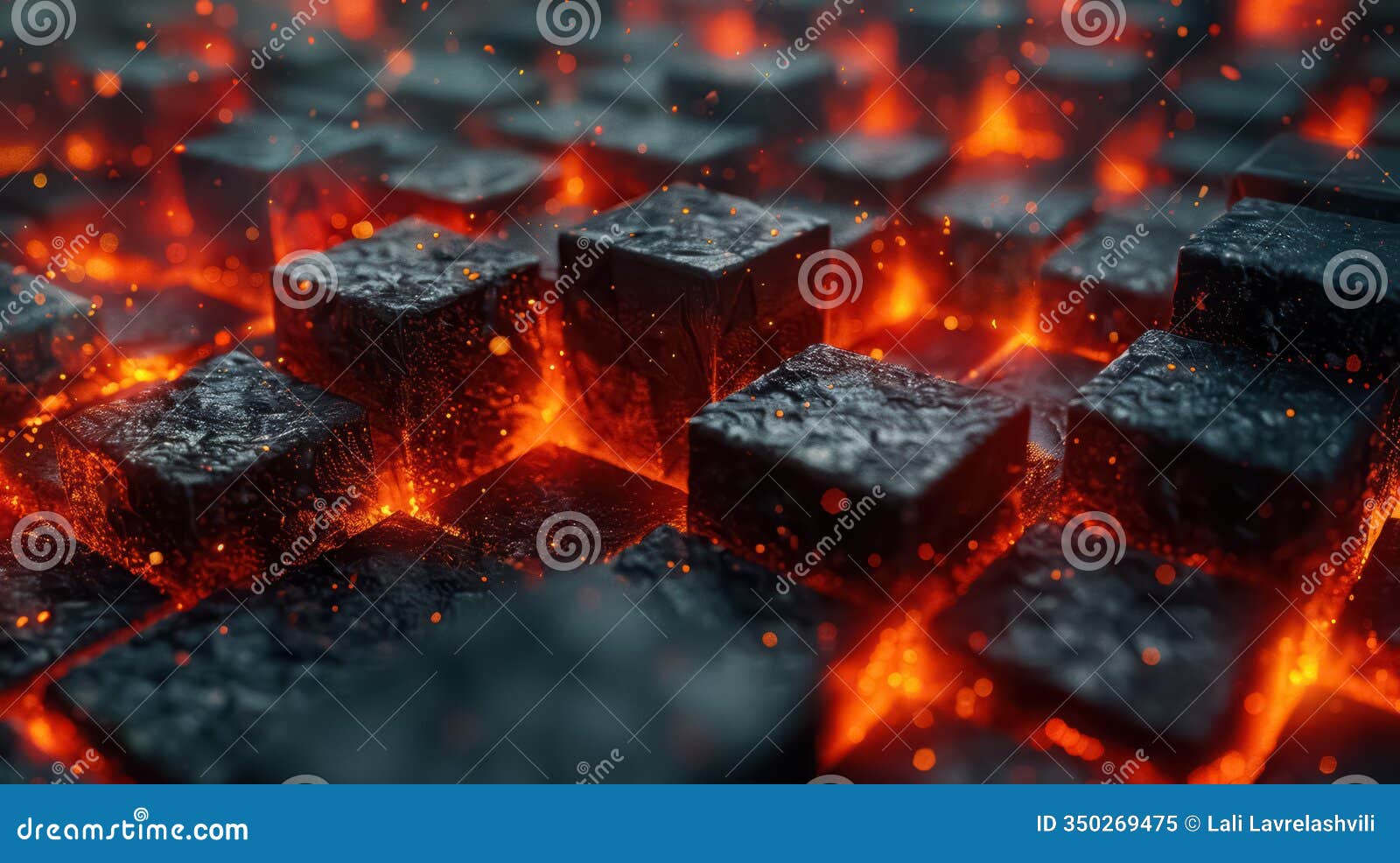 A Group of Fire Blocks. the Concept of Space Stock Illustration ...