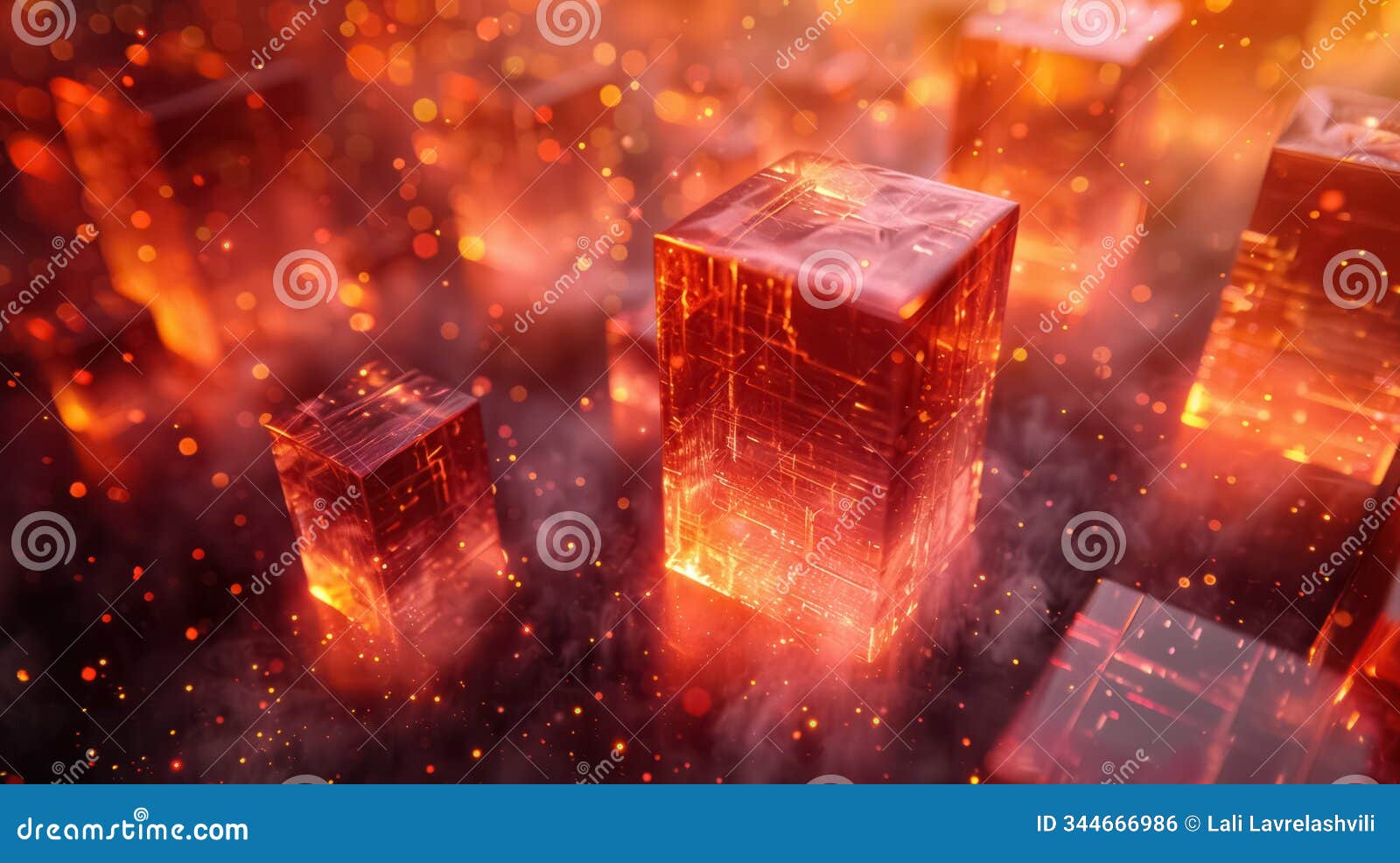 A Group of Fire Blocks. the Concept of Space Stock Illustration ...