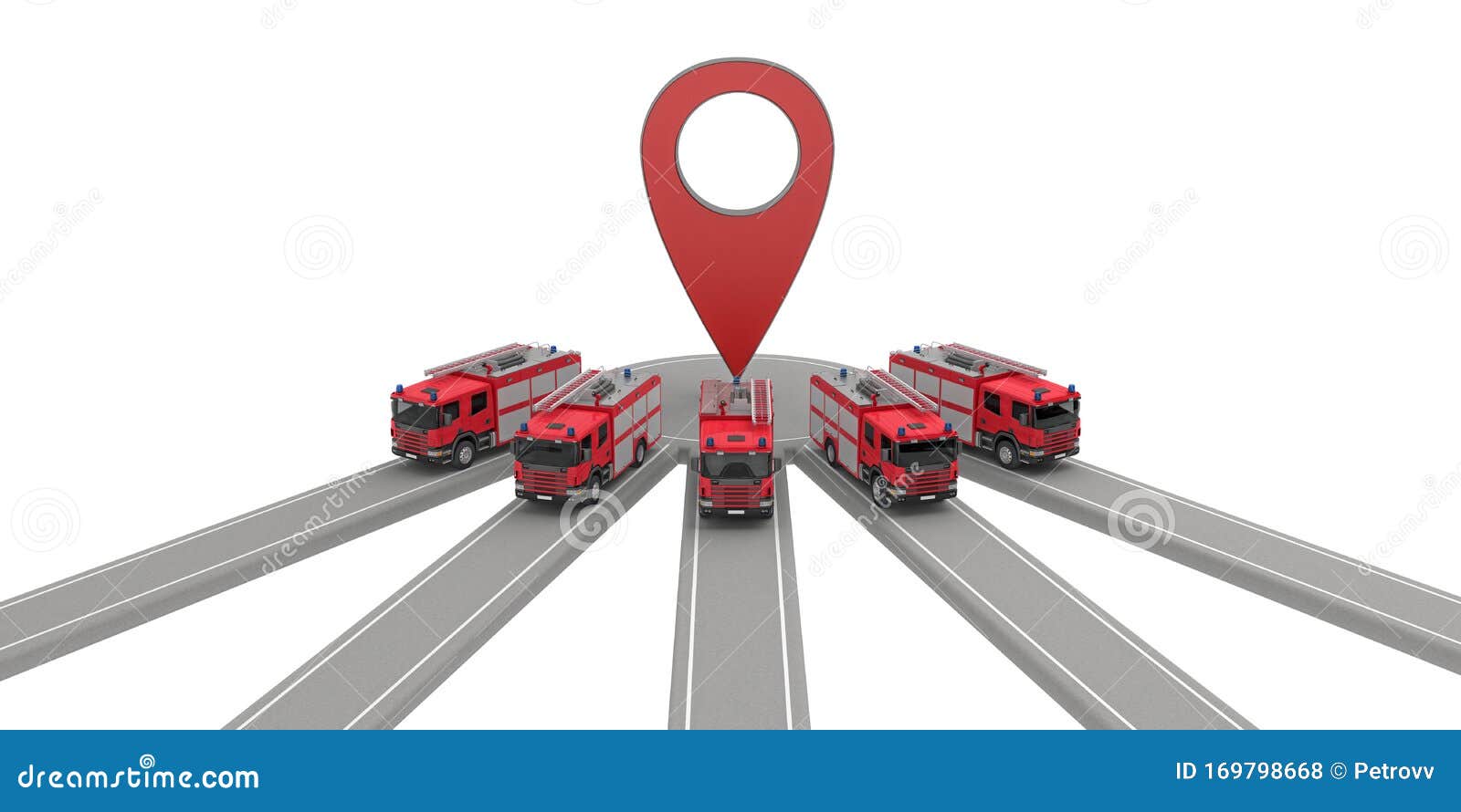 Group of Fire Engine at One Map Point Stock Illustration - Illustration ...