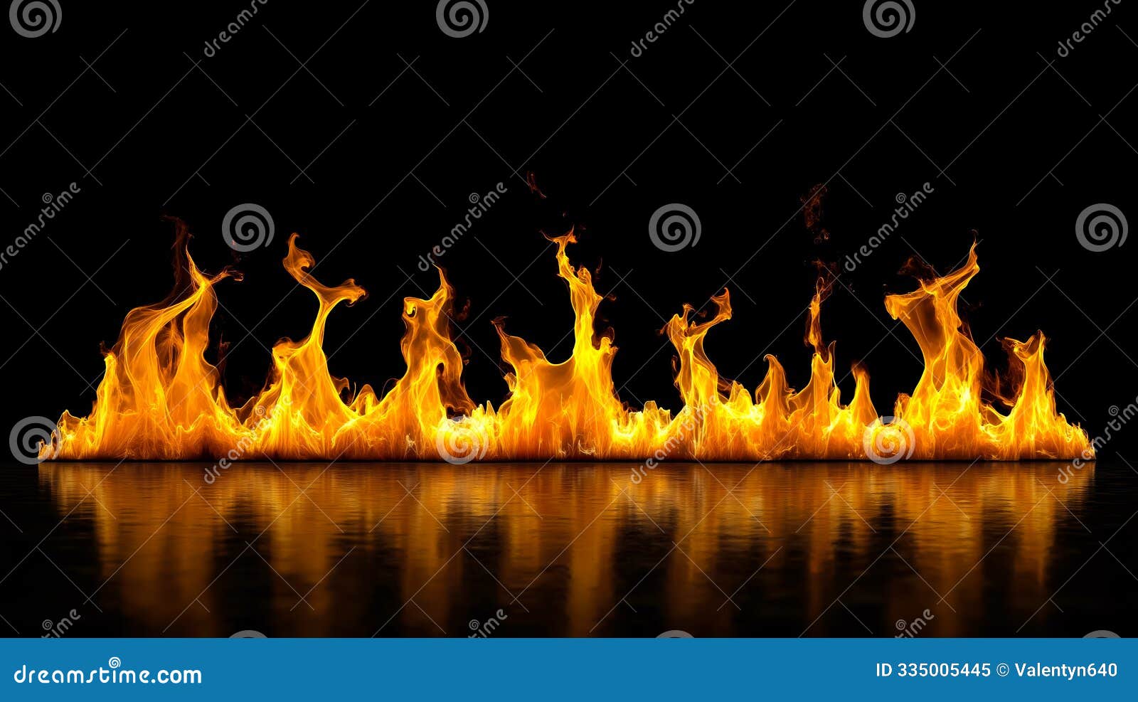 A Group of Fire Flames on a Black Background Stock Image - Image of ...