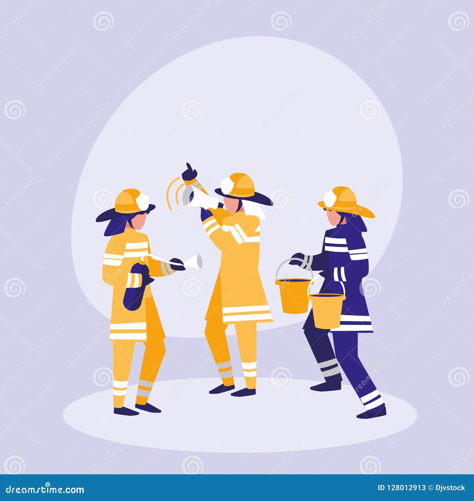 Group of Firefighters Avatar Character Stock Vector - Illustration of ...